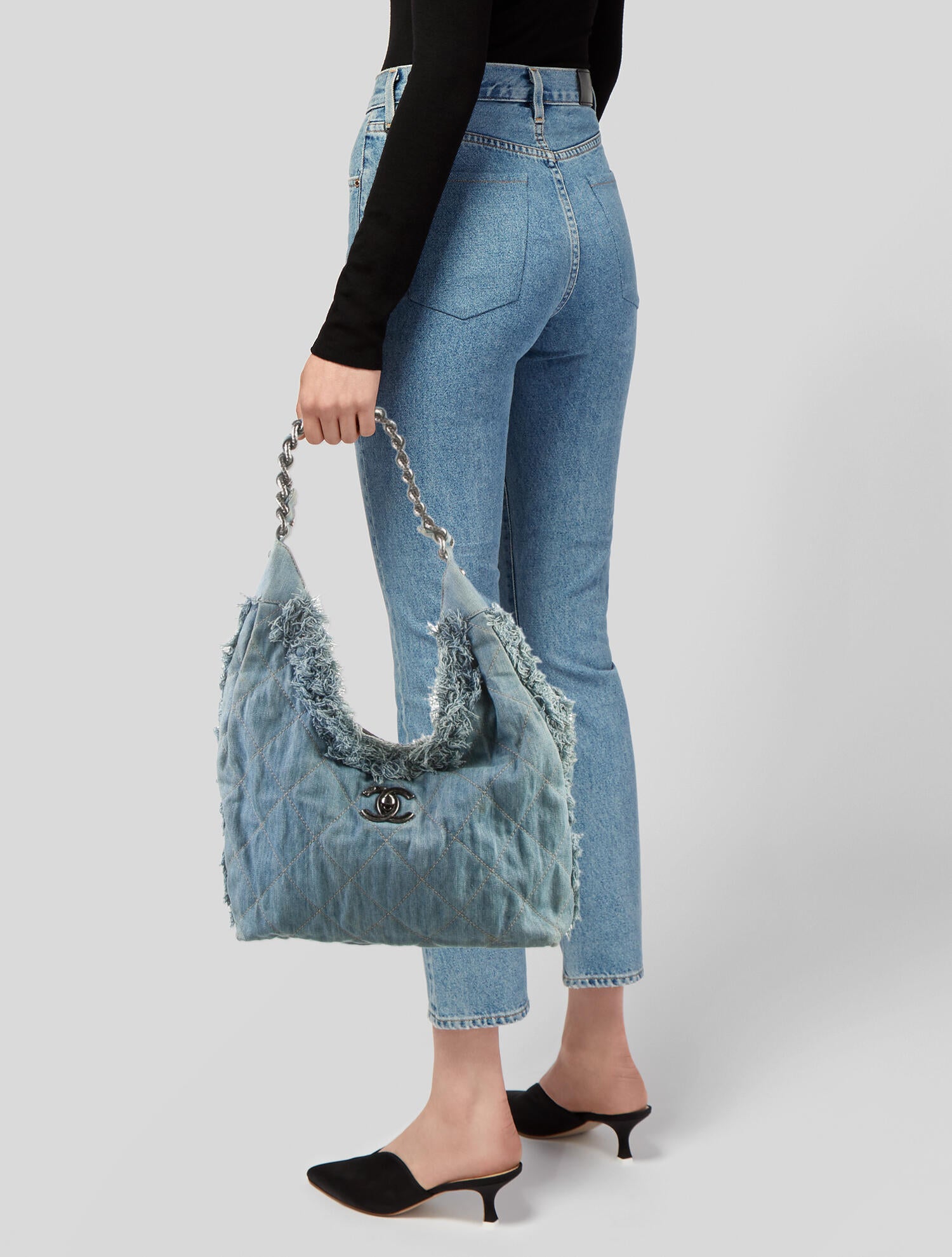 Chanel Denim Fringe Hobo - Blue Shoulder Bags, Handbags - CHA865005 ...