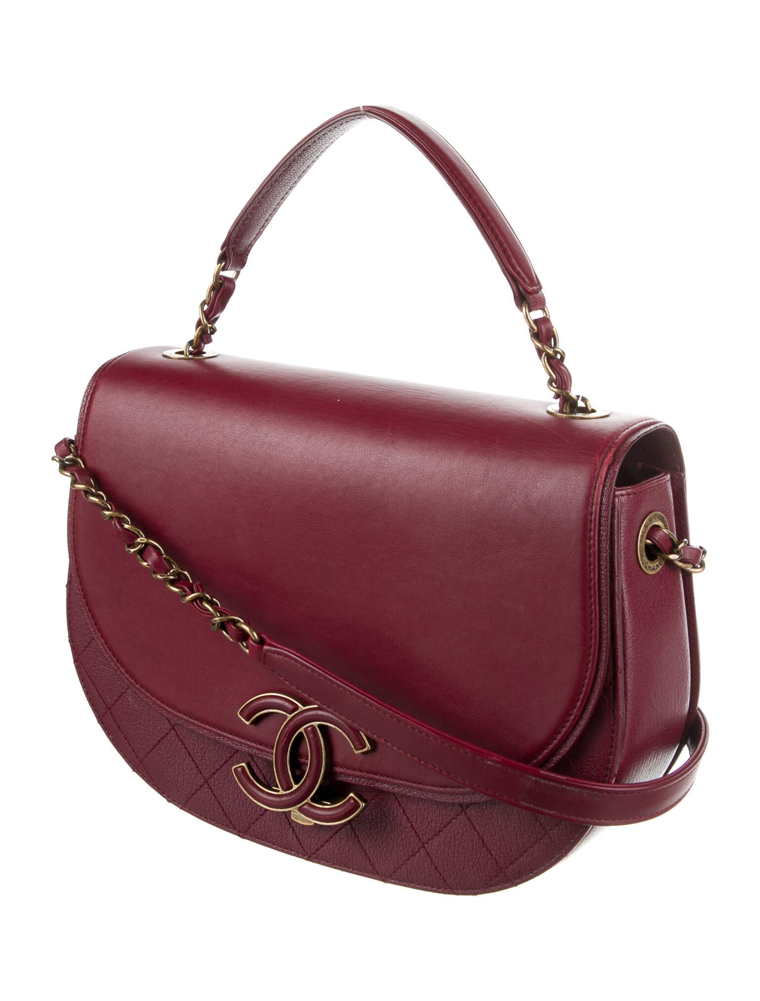 Chanel Small Coco Curve Flap Bag - Burgundy Shoulder Bags, Handbags ...