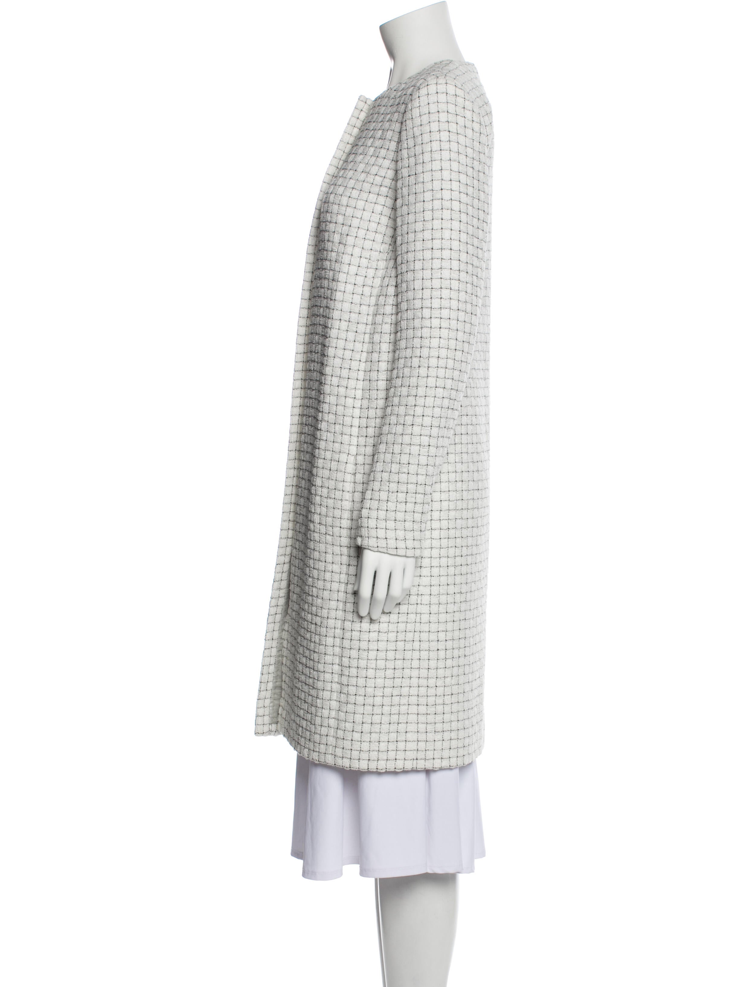 Chanel Tweed Long Coat - White Coats, Clothing - CHA339676 | The RealReal