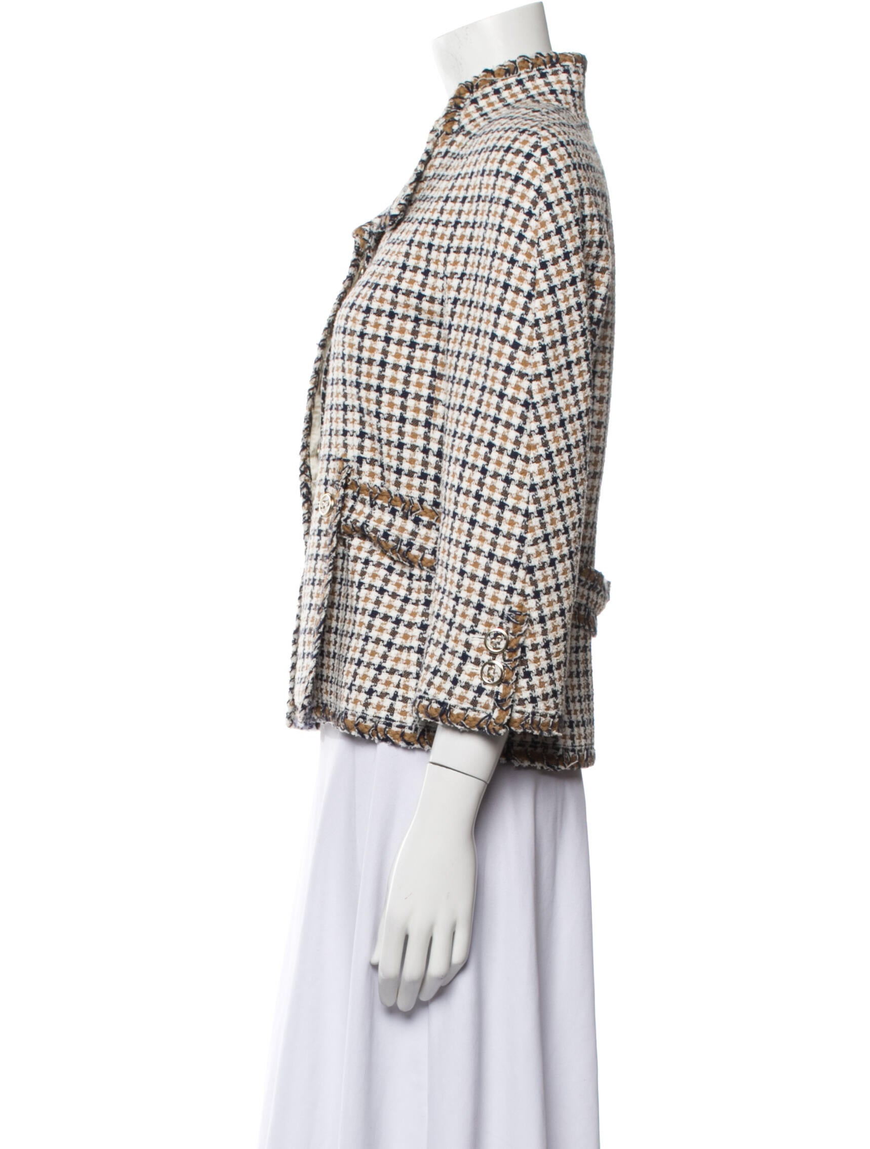 Chanel Leather Quilted-Accented Jacket - Neutrals Jackets, Clothing ...