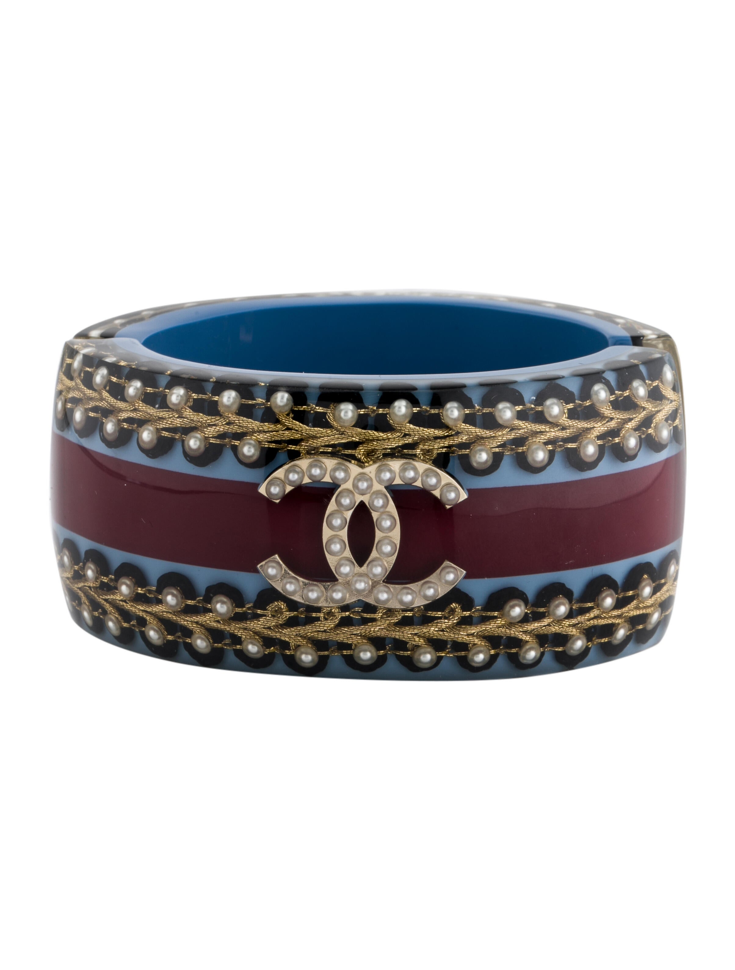 Chanel Enamel CC Double Lion Head Bangle - Red, Gold-Plated Bangle ...