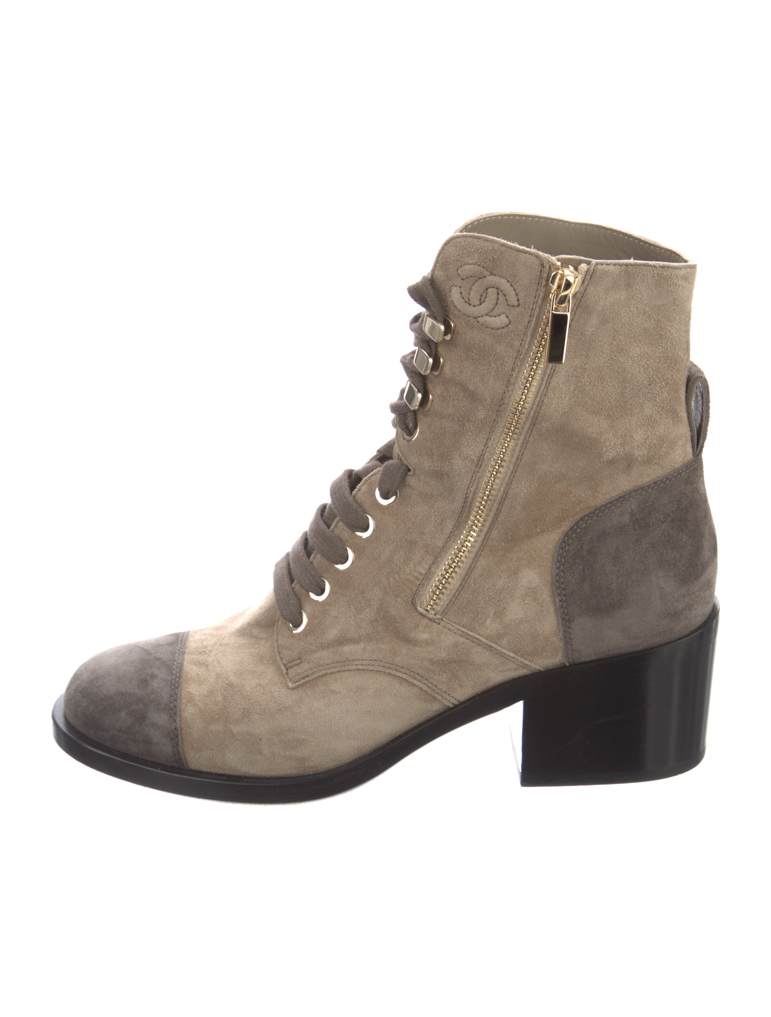 Chanel Interlocking CC Logo Suede Boots - Black Boots, Shoes ...