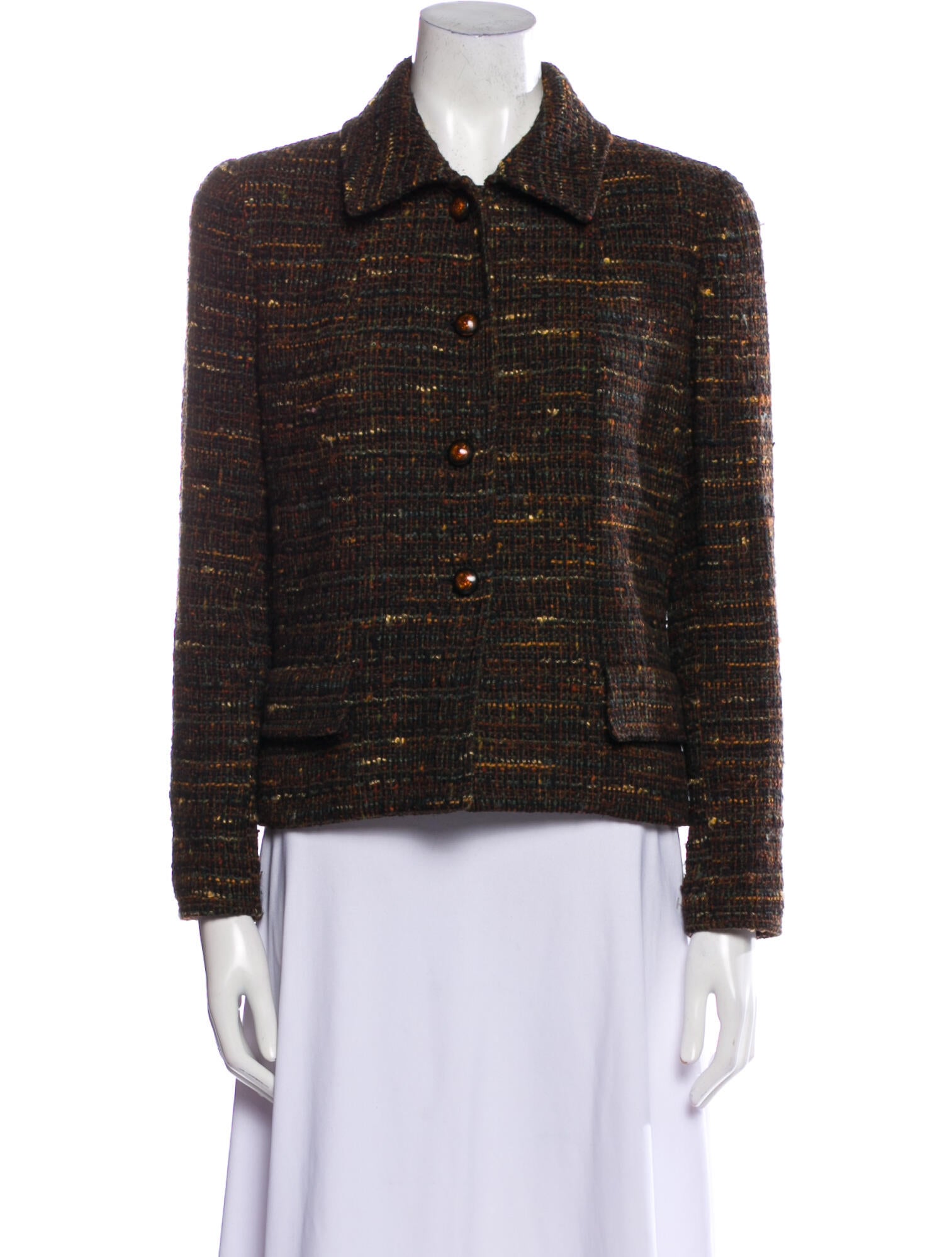 Chanel Wool Notch-Lapel Jacket - Brown Jackets, Clothing - CHA169928 ...