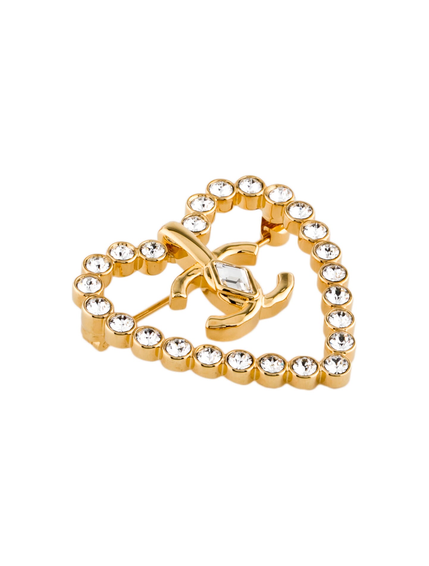 Chanel Strass CC Brooch - Palladium-Plated Pin, Brooches - CHA782135 ...