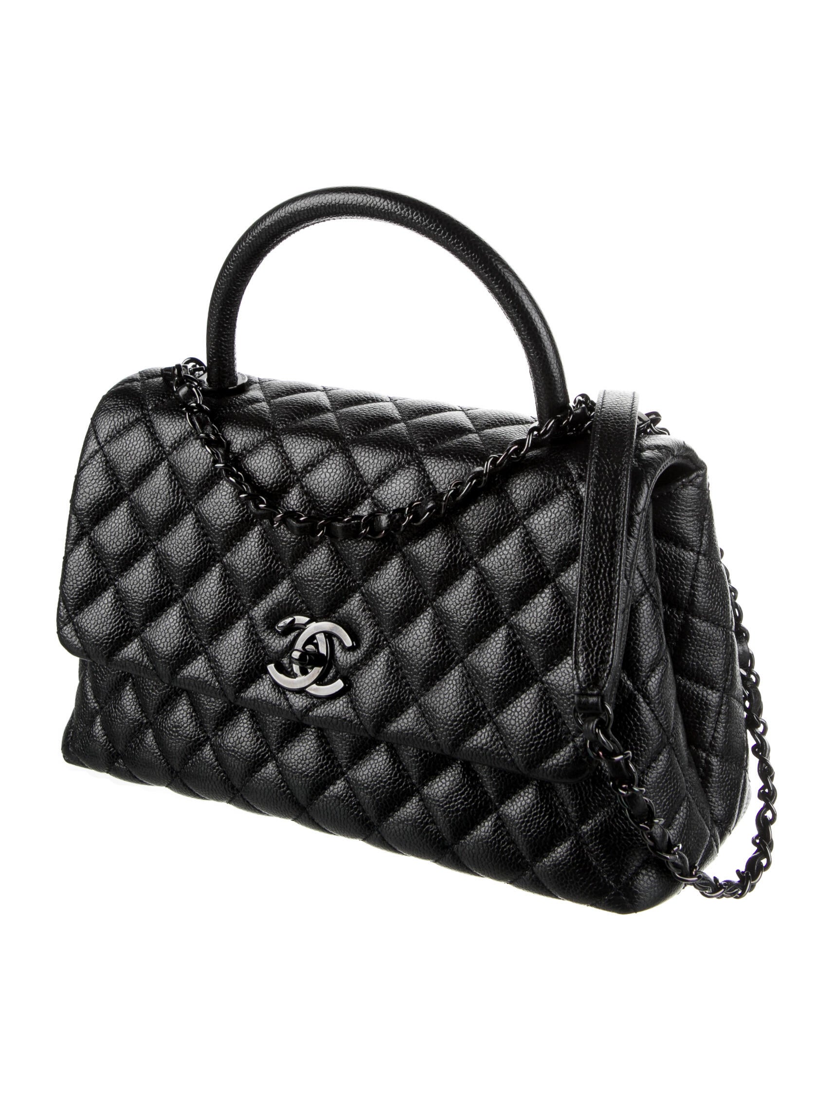 Chanel Caviar Timeless Bowler Bag - Black Handle Bags, Handbags ...