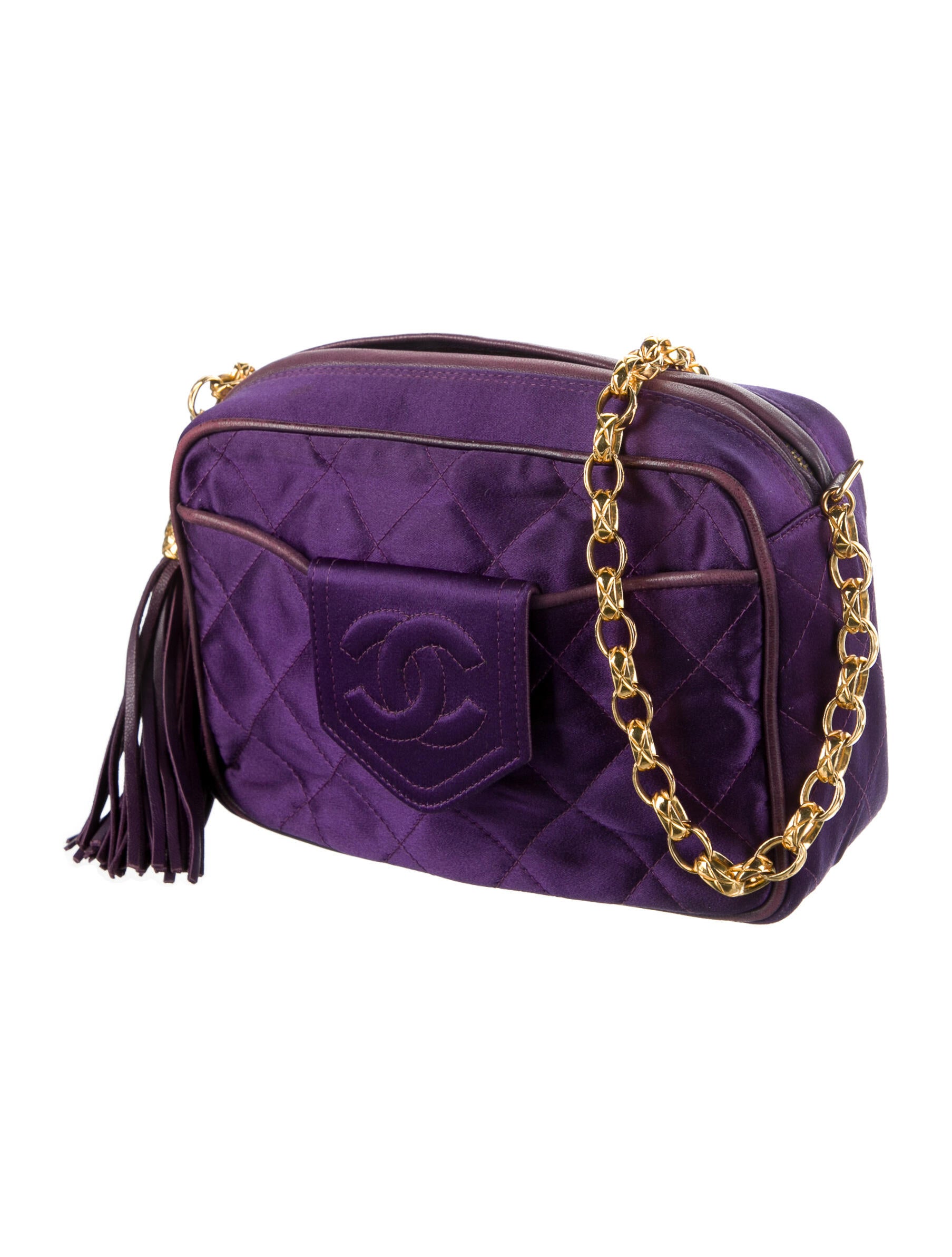 Chanel Satin Tassel Camera Bag - Purple Crossbody Bags, Handbags ...