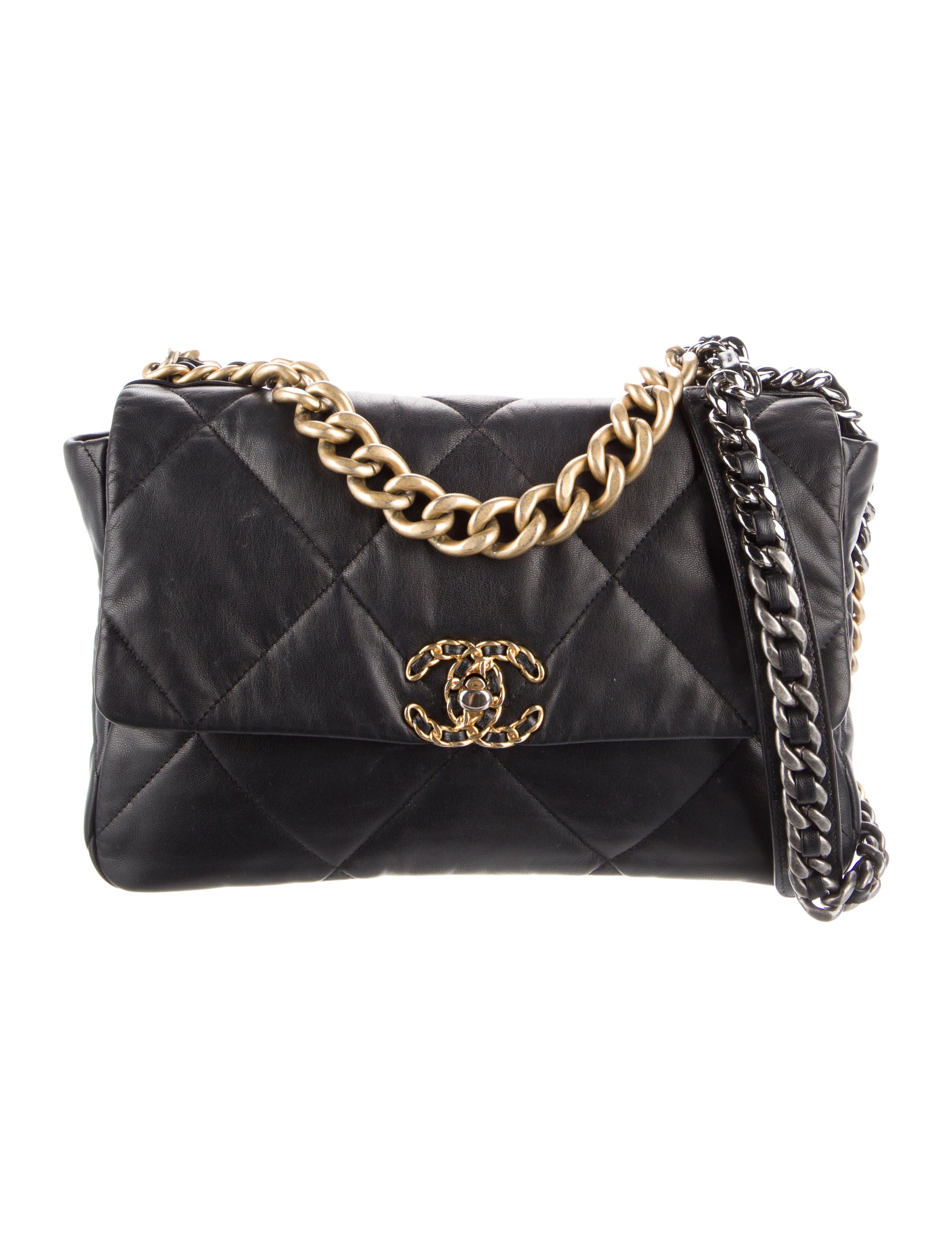 Chanel Denim Large 19 Flap Bag - Blue Shoulder Bags, Handbags ...