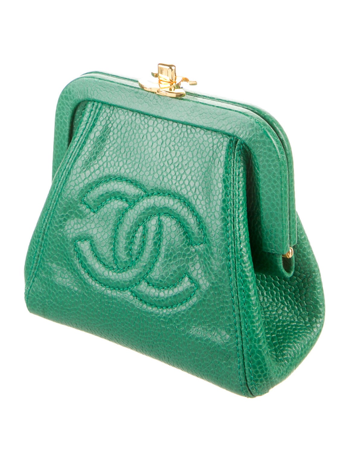 Chanel Mini Caviar Timeless Frame Clutch - Green Clutches, Handbags ...