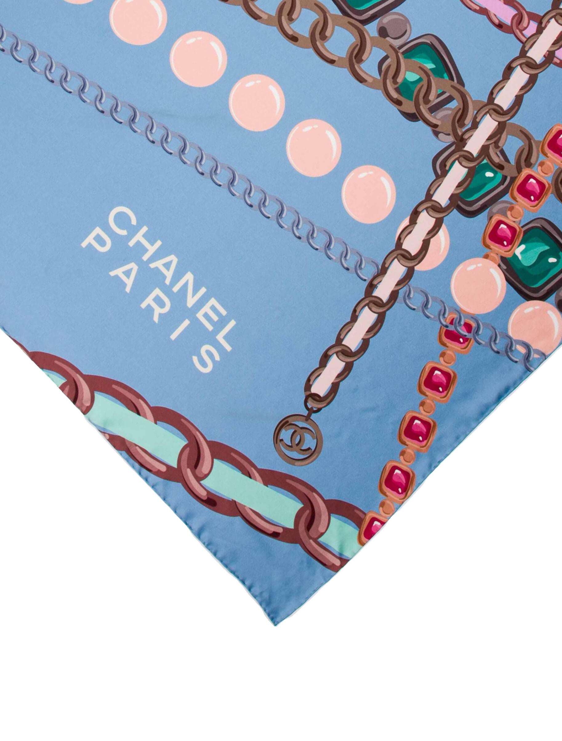 Chanel Camellia Velvet Scarf - Blue Scarves and Shawls, Accessories ...
