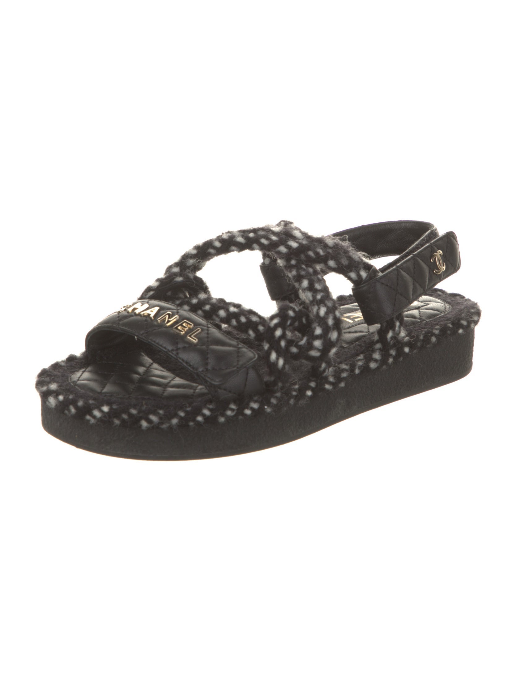 Chanel 2021 Quilted Pattern Slingback Sandals - Black Sandals, Shoes ...