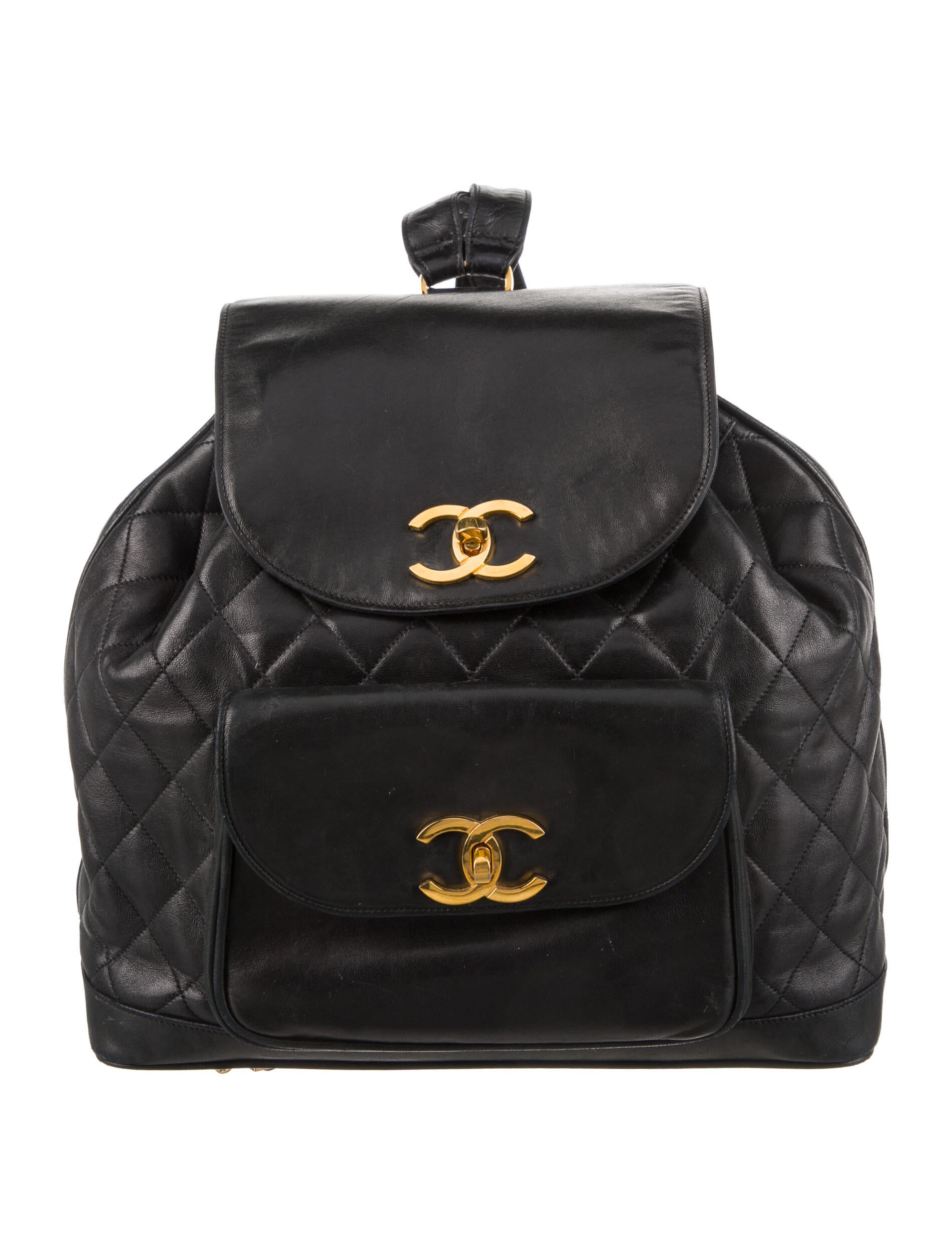 Chanel Vintage Quilted CC Backpack - Brown Backpacks, Handbags ...