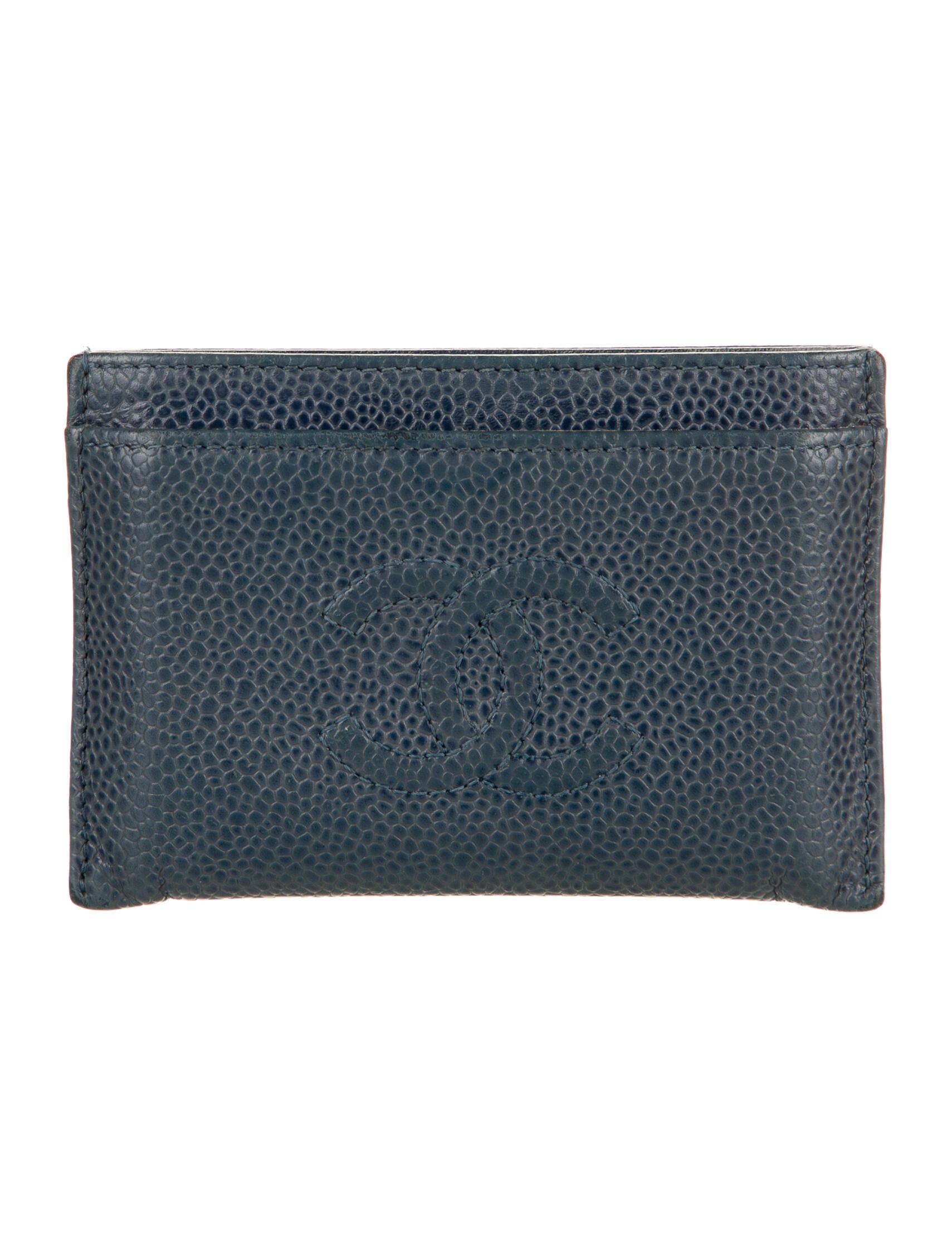 Chanel Tri-Fold Continental Interlocking CC Logo Trifold Wallet - Blue ...