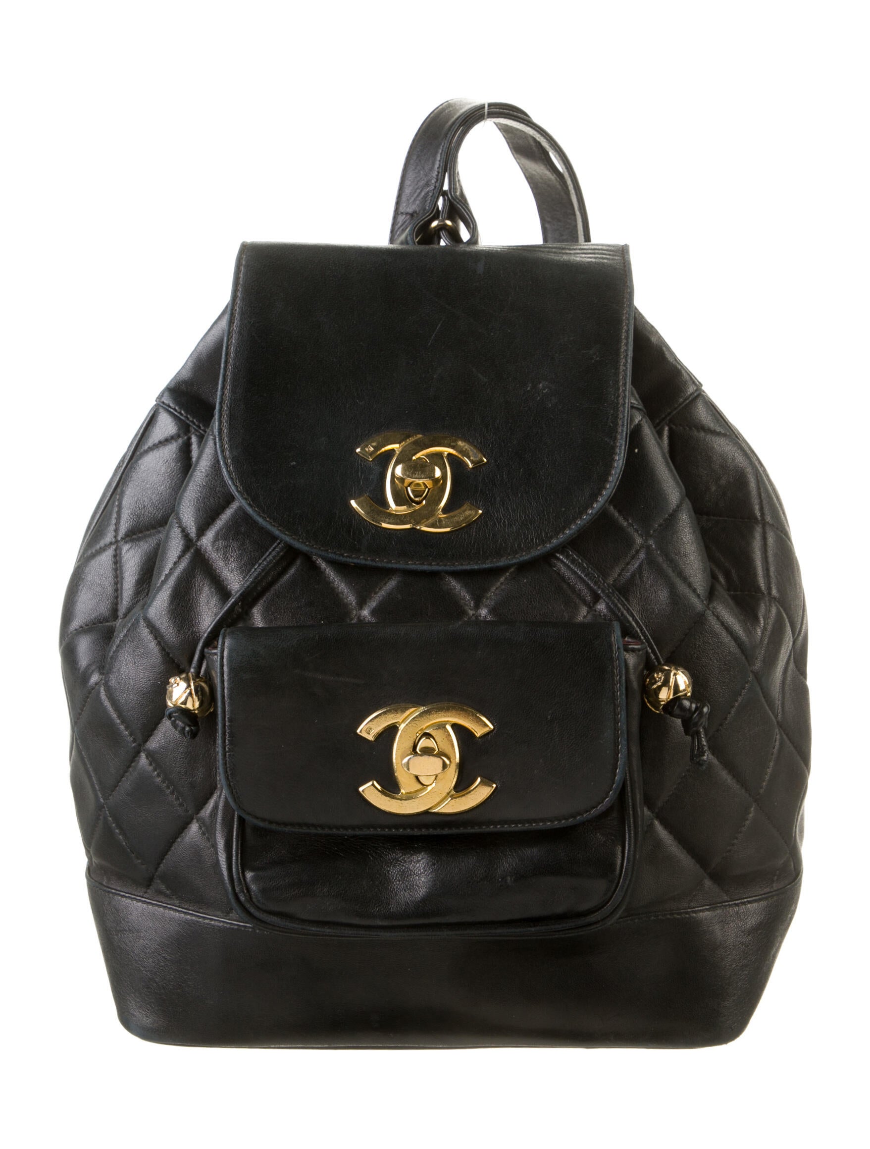 Chanel Vintage Quilted CC Backpack - Brown Backpacks, Handbags ...