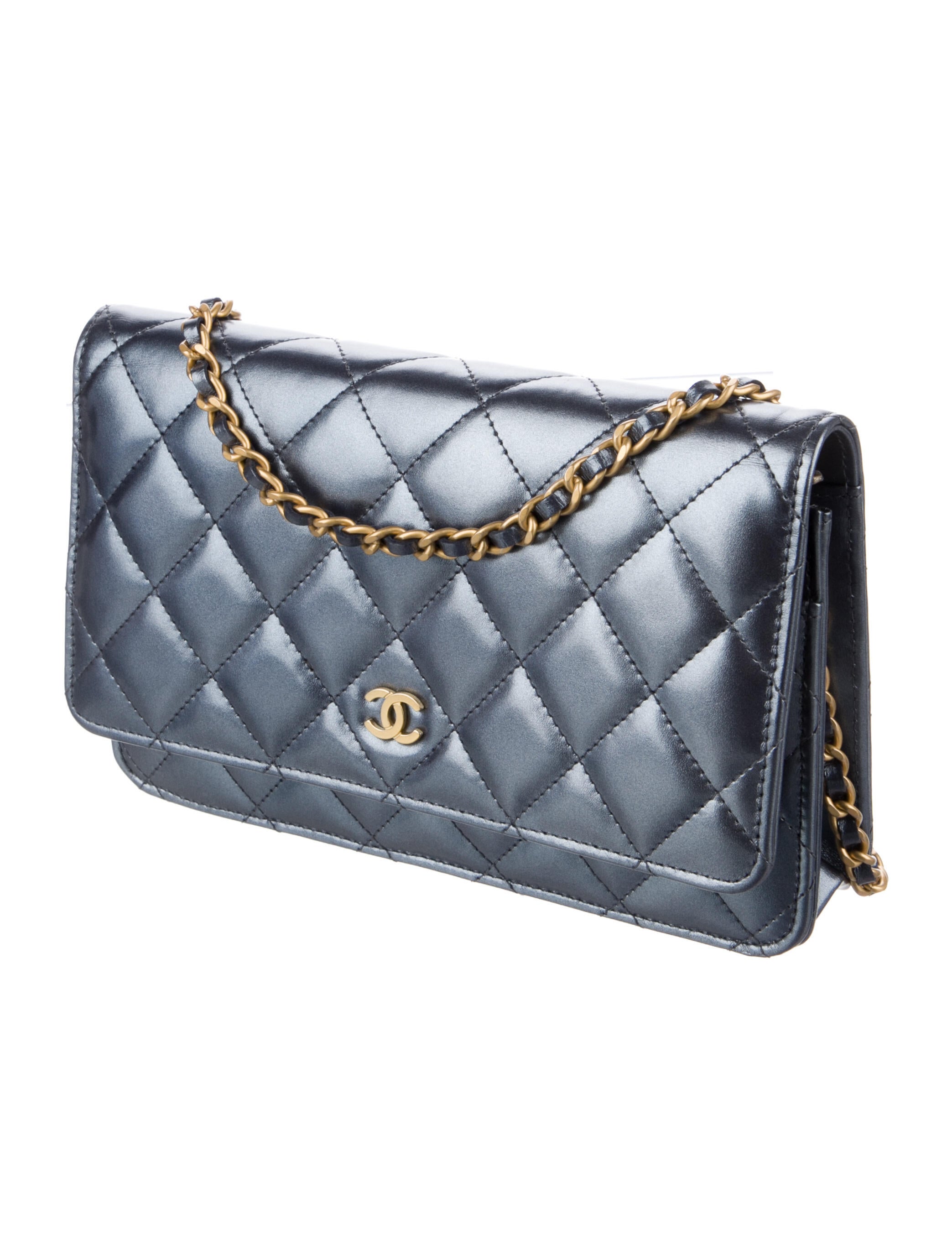 Chanel Mini Flap Wallet On Chain - Blue Crossbody Bags, Handbags ...