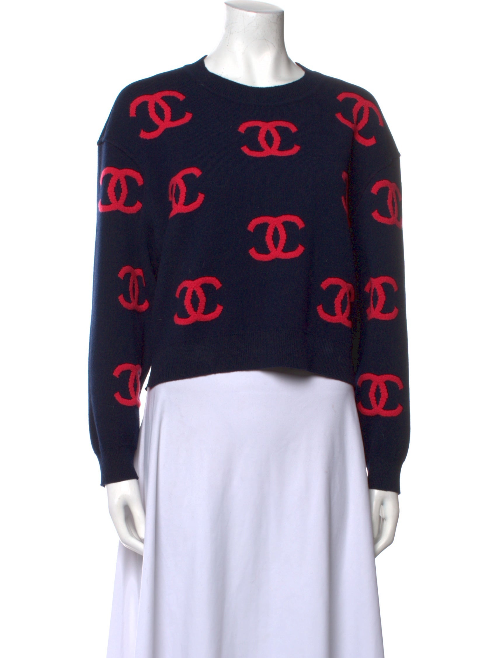 Chanel Wool Cropped Sweater - Black Knitwear, Clothing - CHA173366 ...