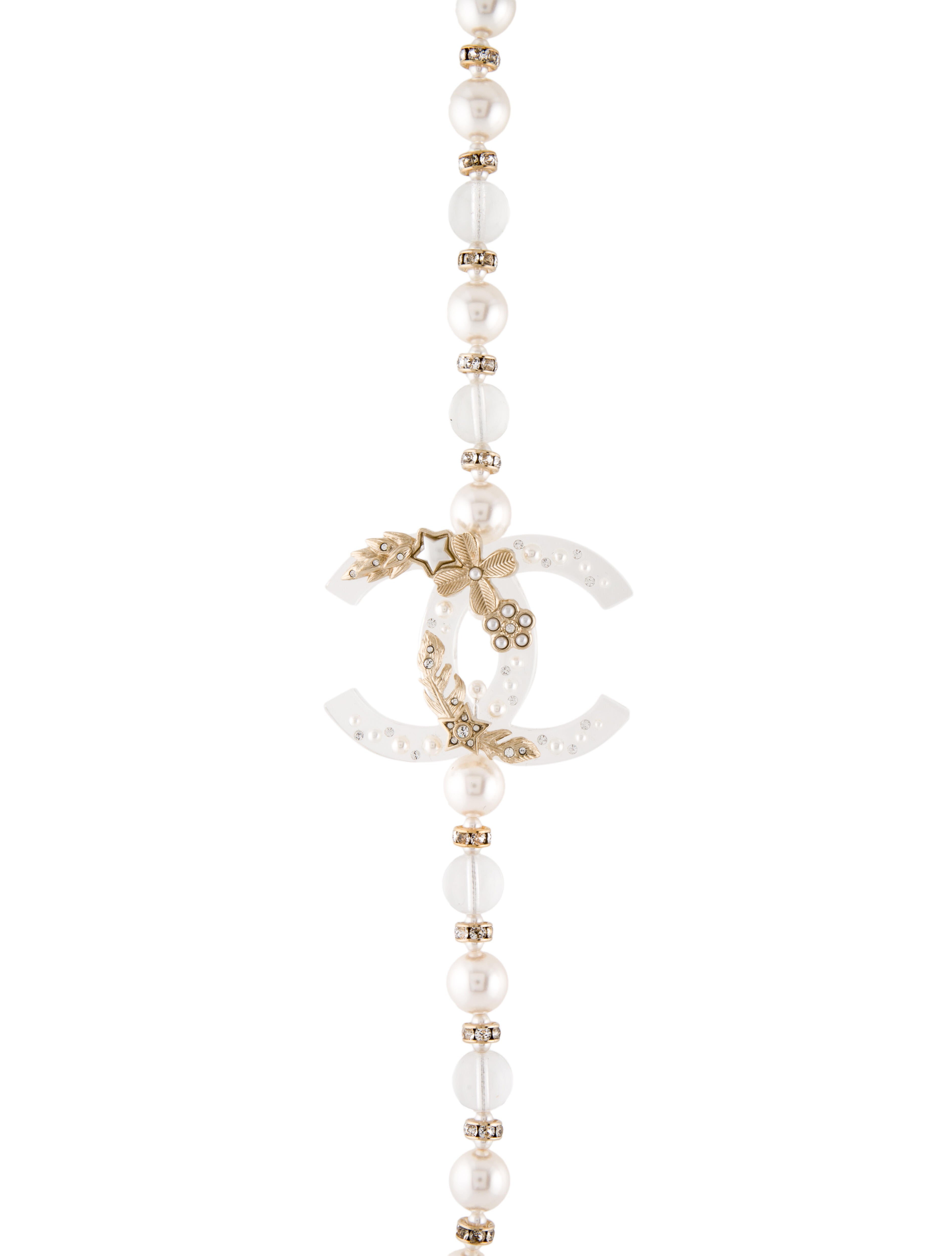 Chanel 2019 Resin, Strass & Faux Pearls CC Bead Strand Necklace - Bead ...