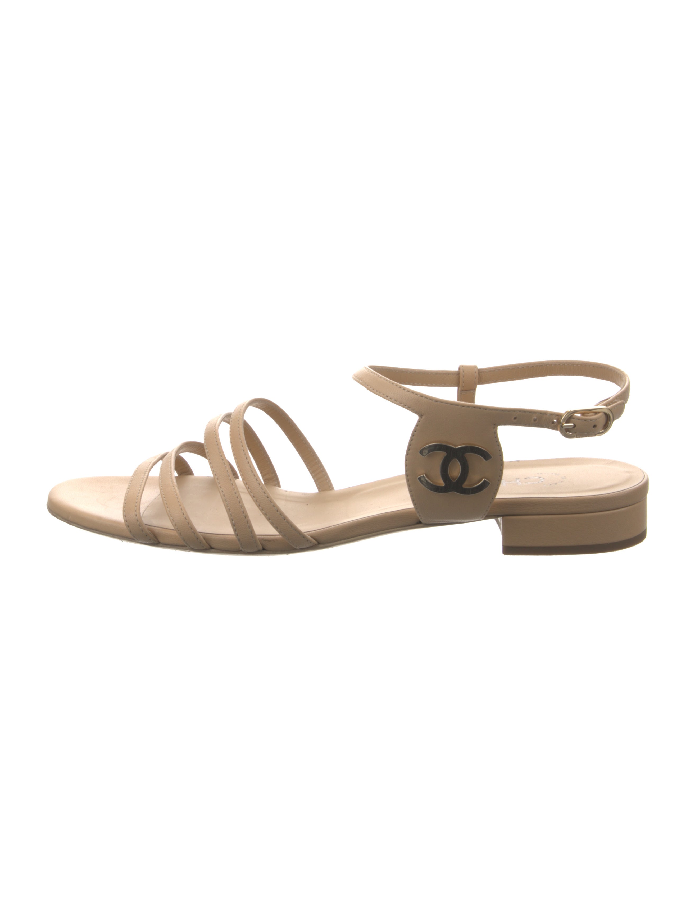 Chanel 2021 Interlocking CC Logo Sandals - Neutrals Sandals, Shoes ...