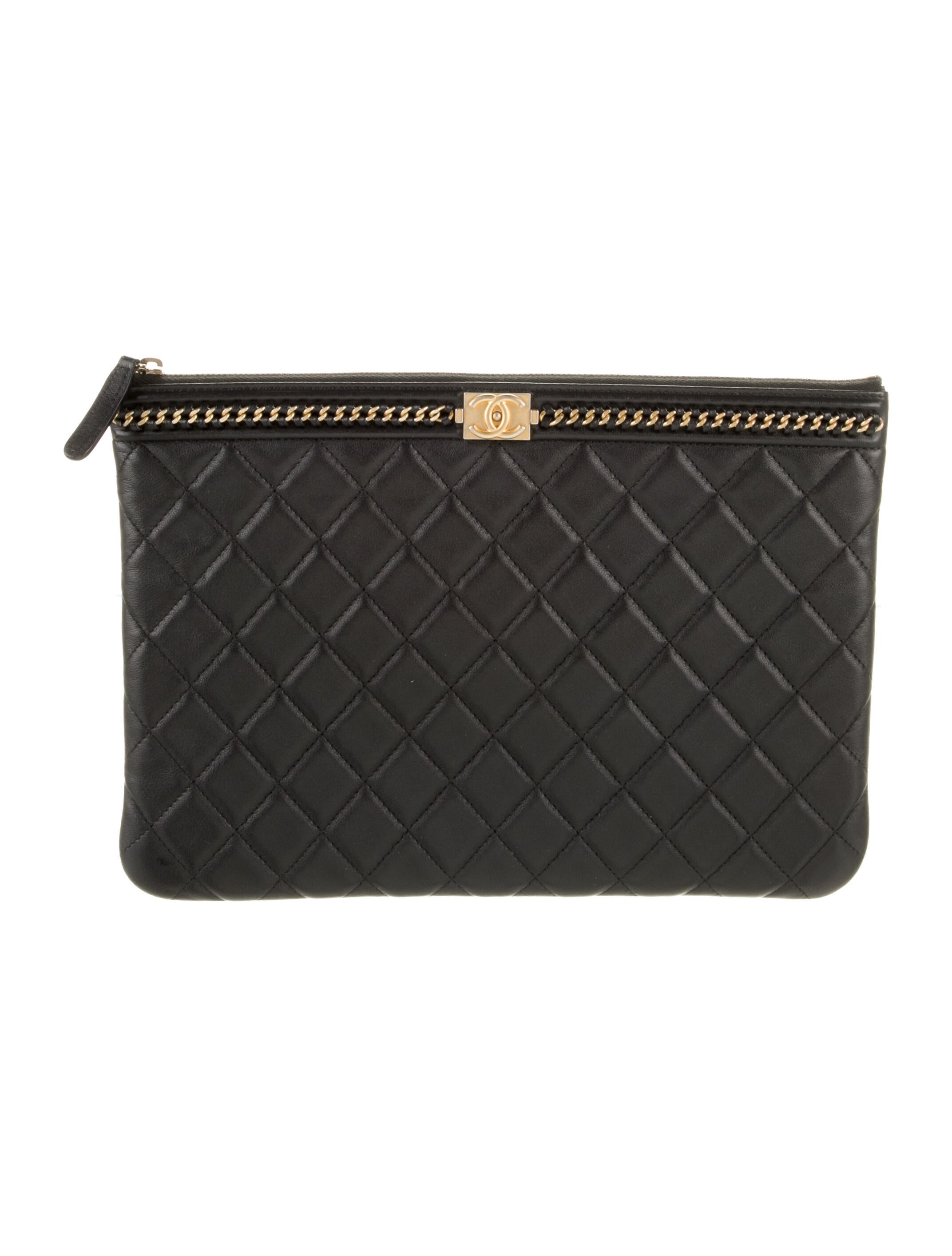 Chanel Chevron CC Clutch - Black Clutches, Handbags - CHA143177 | The ...