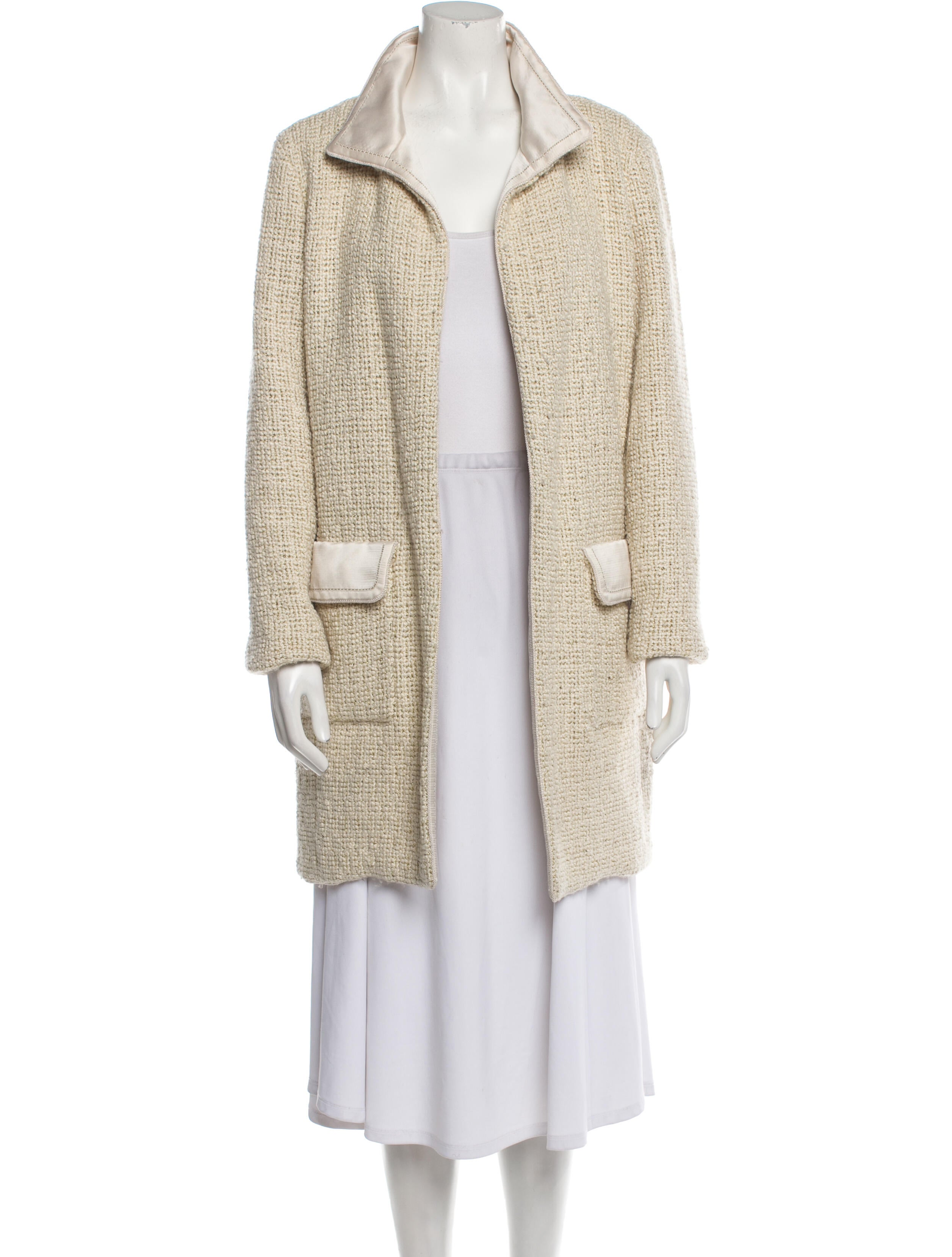 Chanel Tweed Double-Breasted Coat - Brown Coats, Clothing - CHA156266 ...