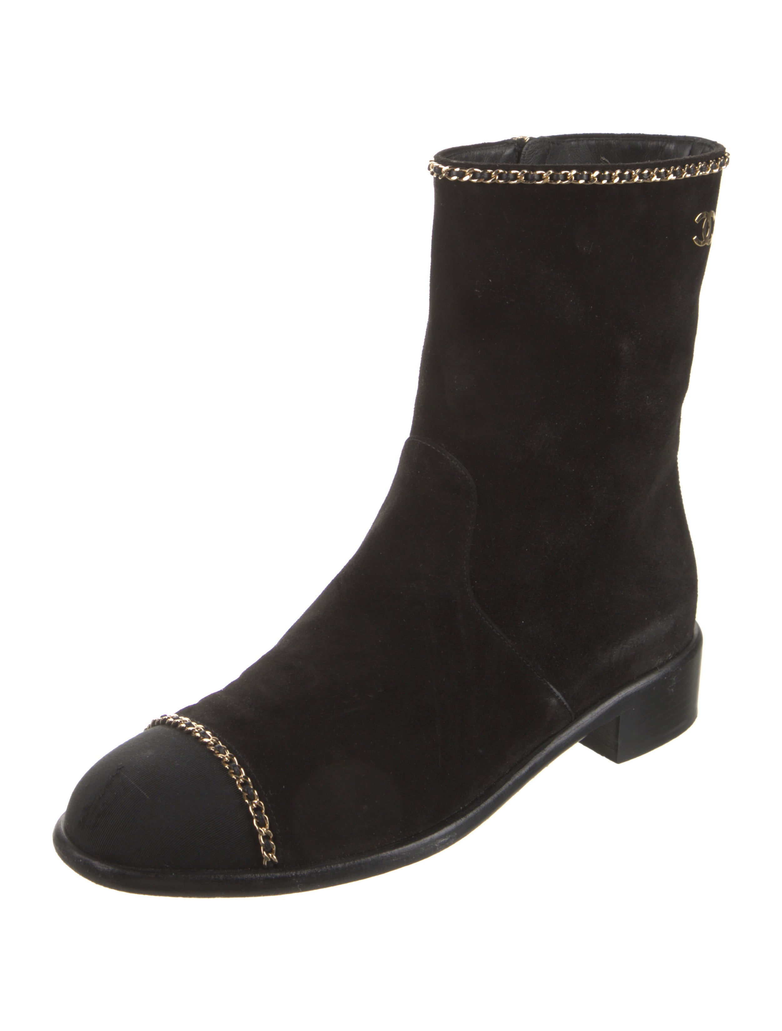 Chanel 2021 Interlocking CC Logo Moto Boots - Black Boots, Shoes ...