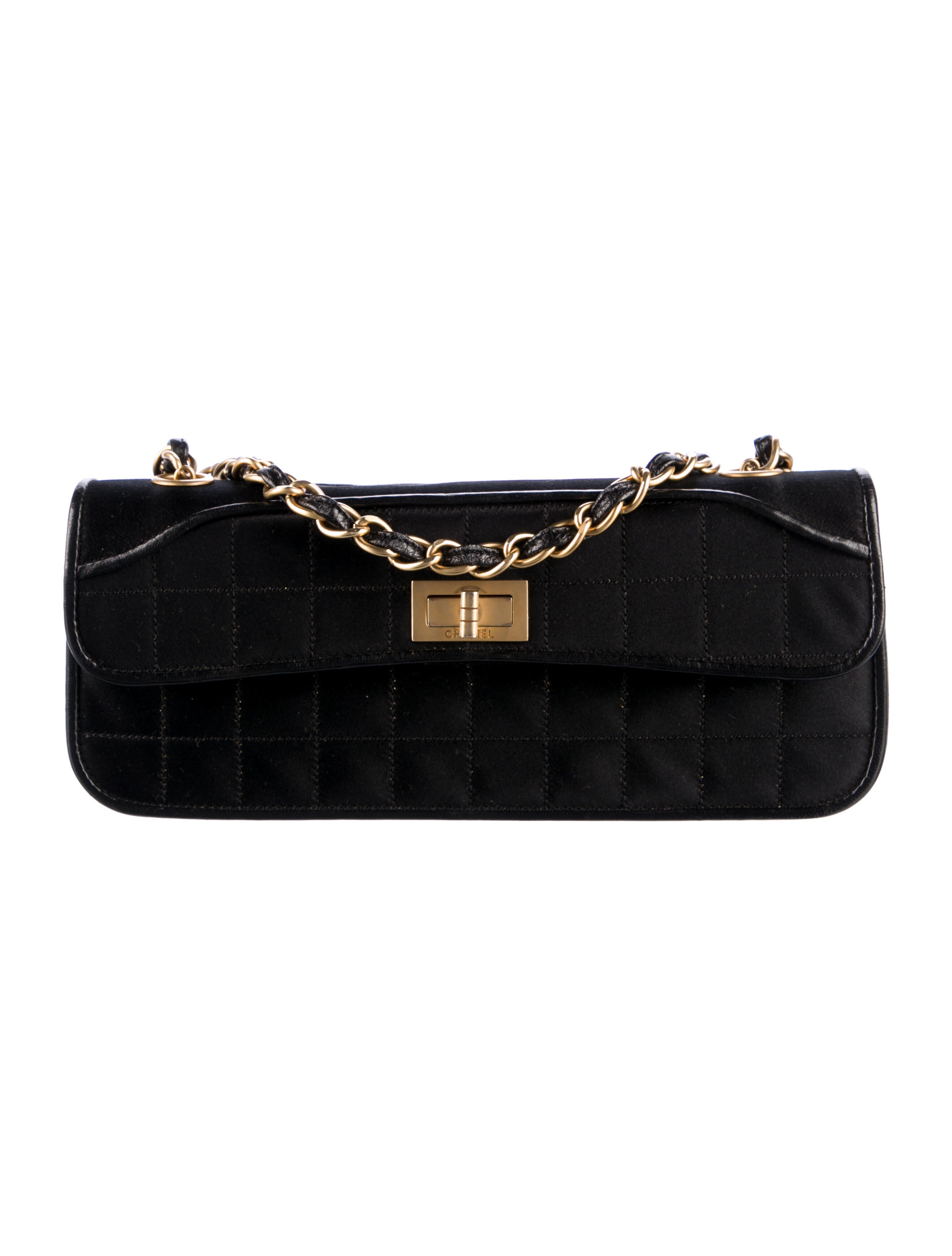 Chanel Square Quilt E/W Flap Bag - Black Shoulder Bags, Handbags ...