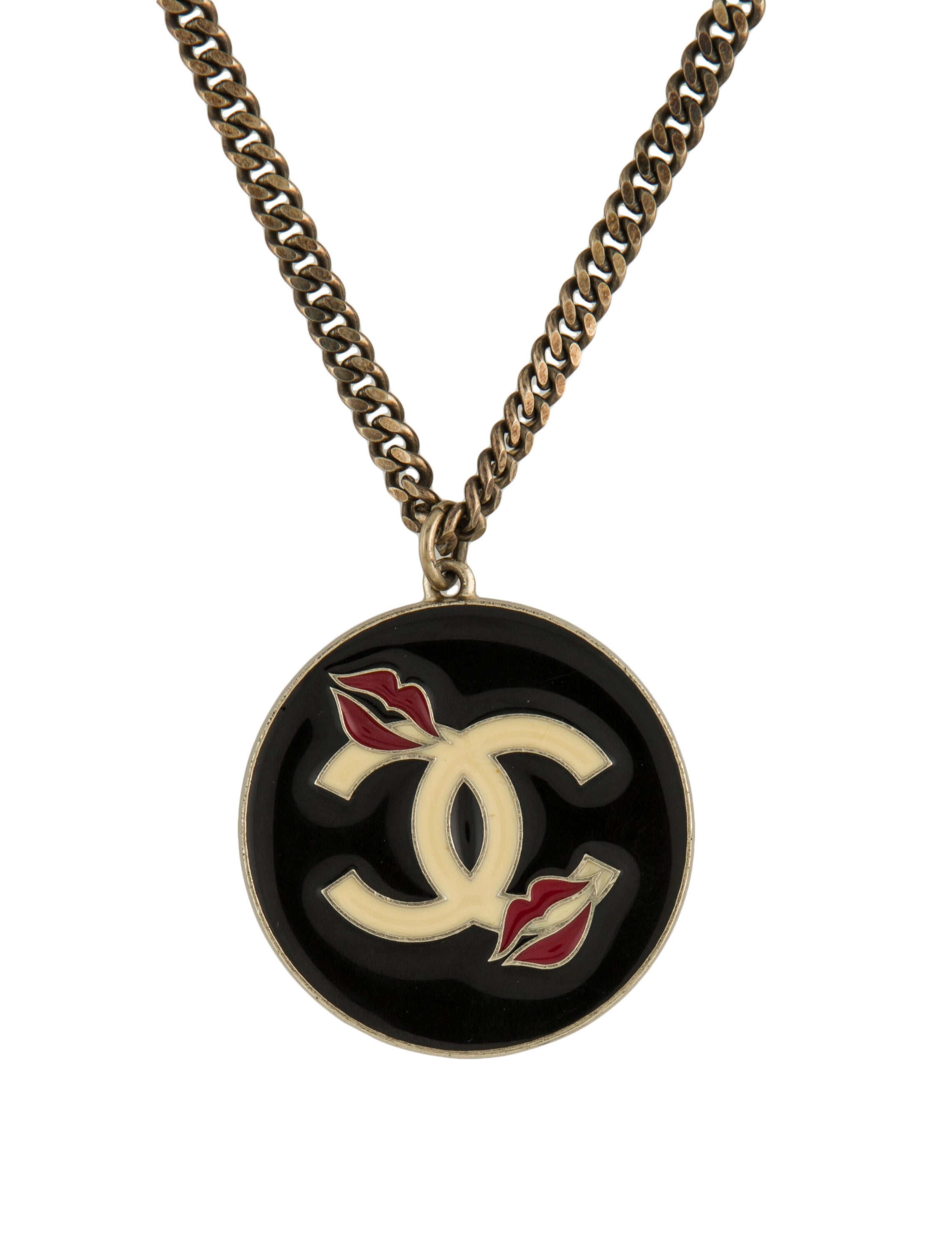 Chanel CC Pendant Necklace - Gold-Tone Metal Pendant Necklace ...