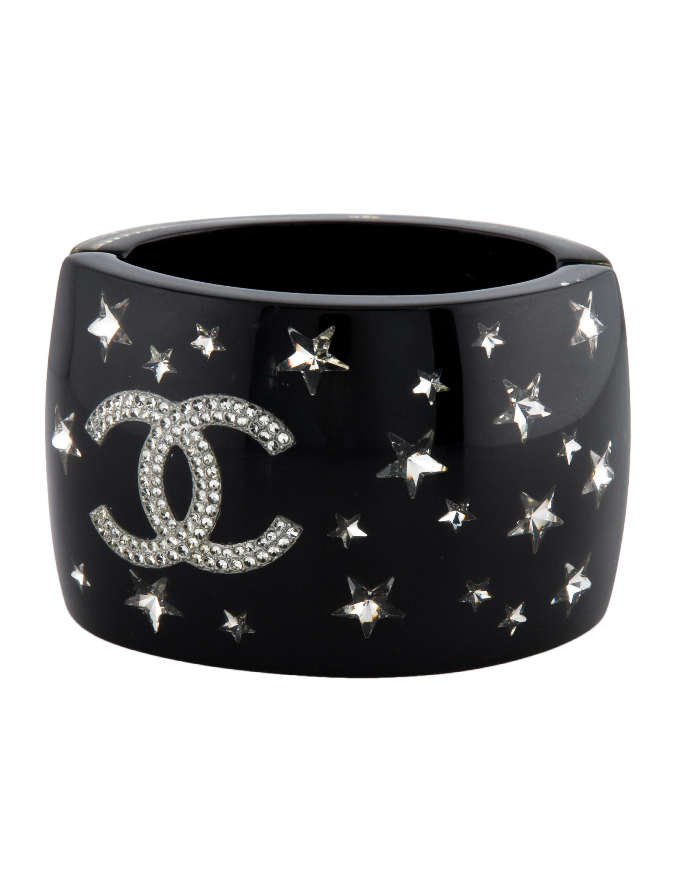 Chanel CC Crystal Lucite Cuff - Silver-Tone Metal Bangle, Bracelets ...