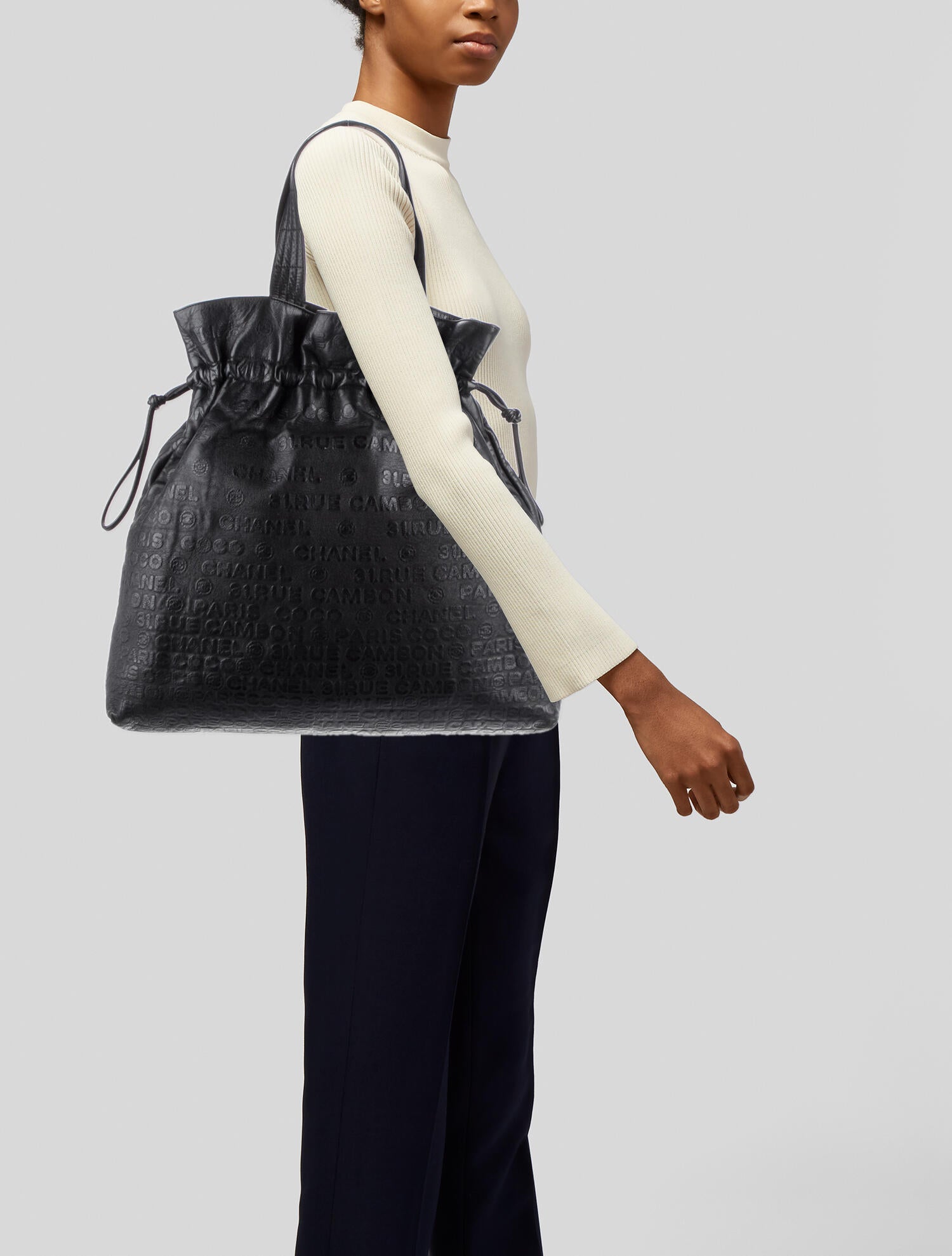 Chanel Calfskin Unlimited Drawstring Tote - Black Totes, Handbags ...