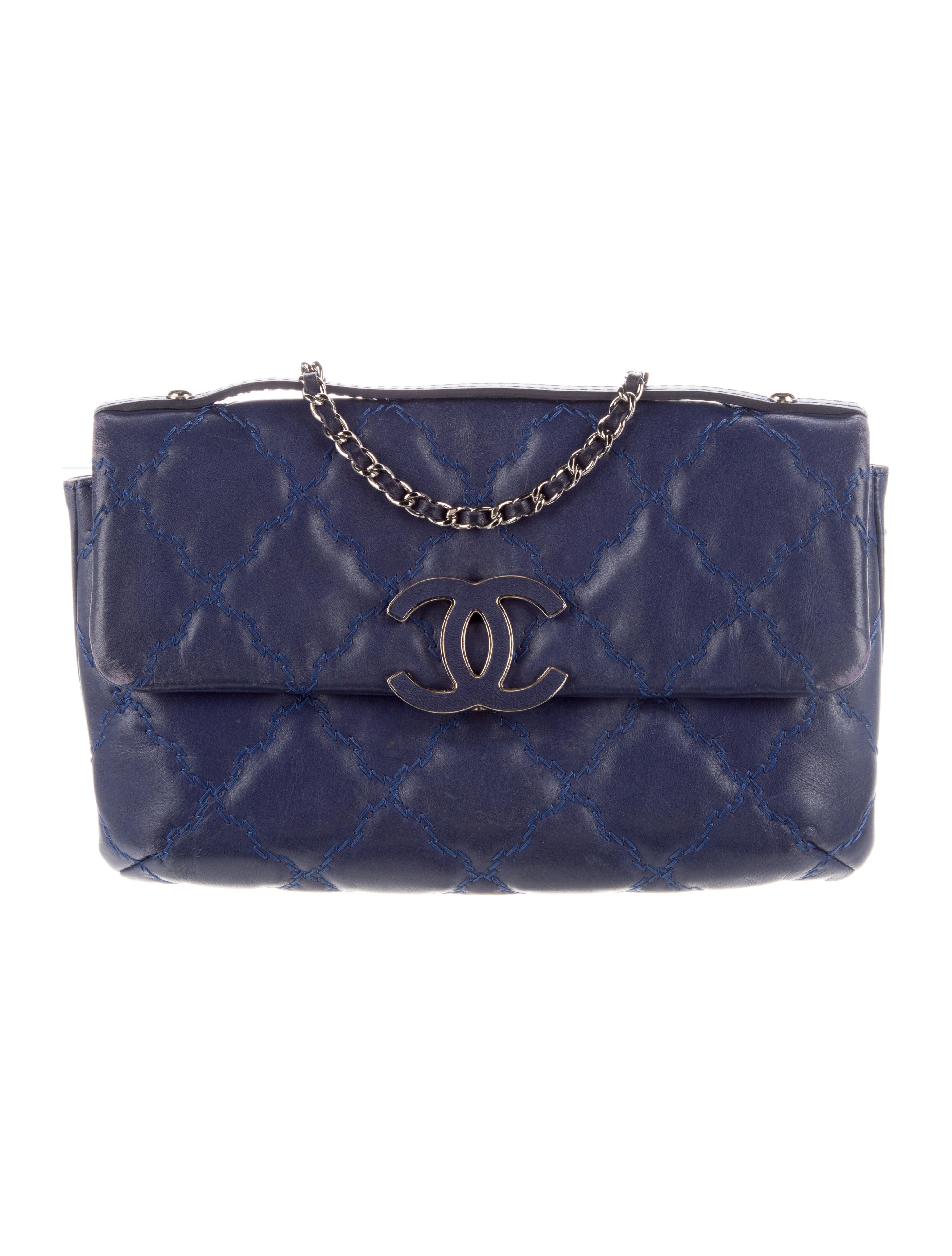 Chanel Camellia Tweed Messenger Bag - Blue Crossbody Bags, Handbags ...