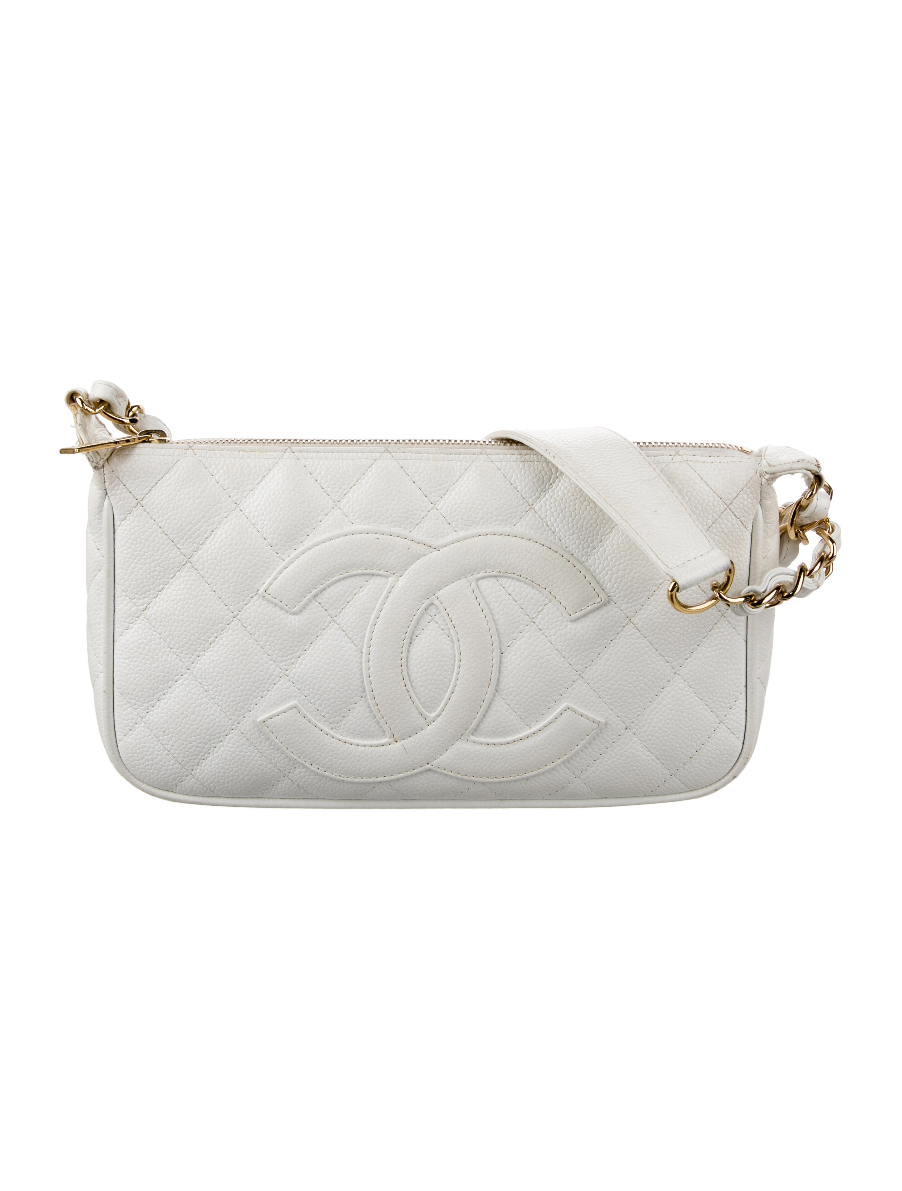 Chanel Timeless Quilted Pochette - White Shoulder Bags, Handbags ...
