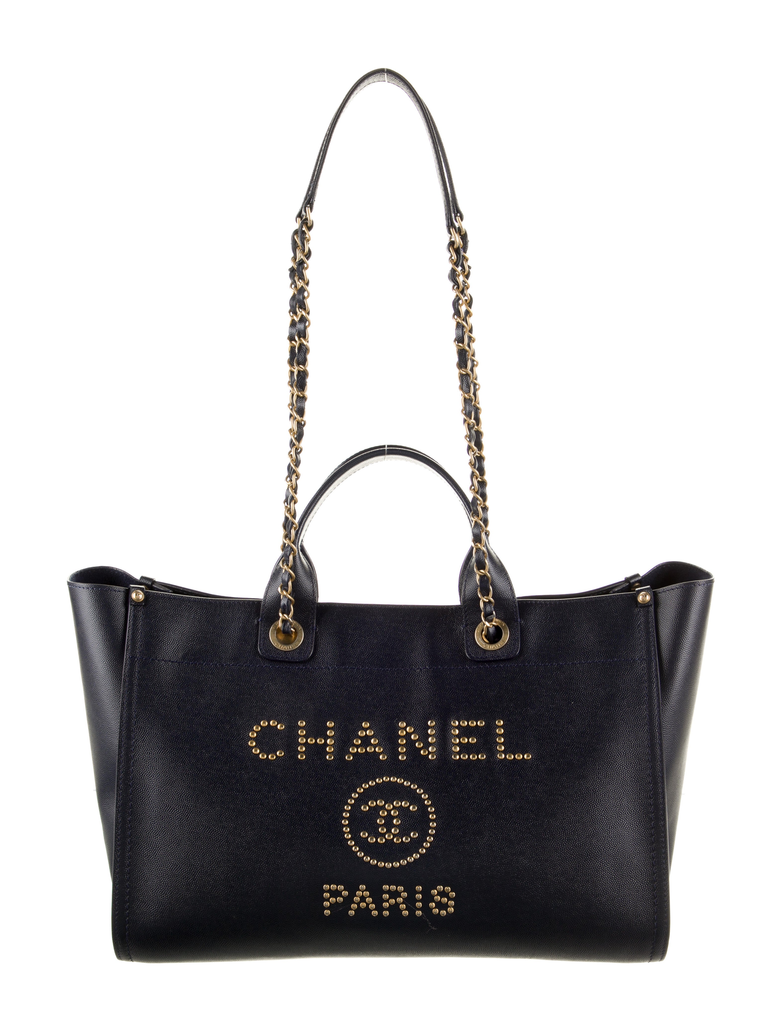 Chanel Small Deauville Shopping Tote - Blue Totes, Handbags ...
