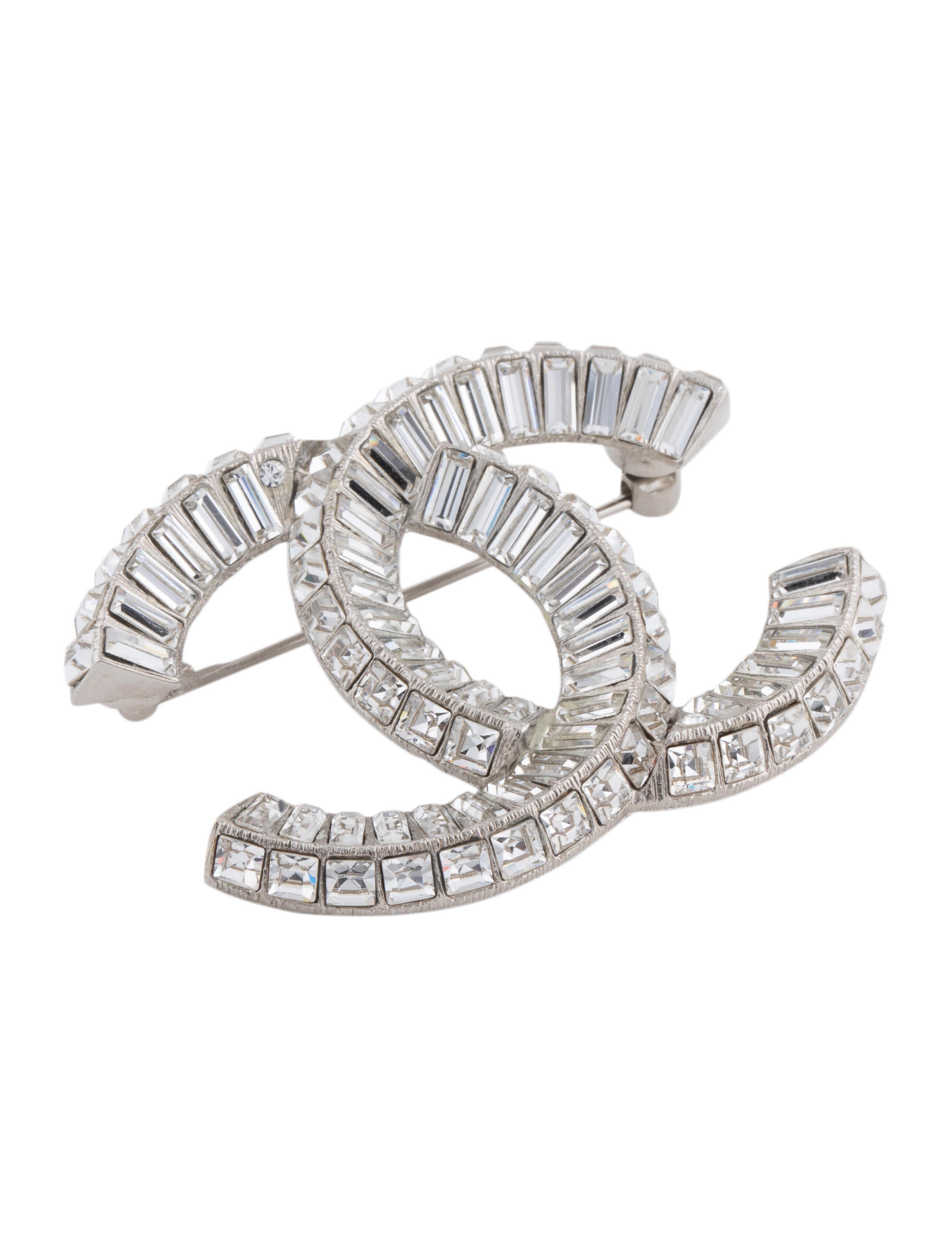 Chanel 2020 Strass CC Brooch - Palladium-Plated Pin, Brooches ...