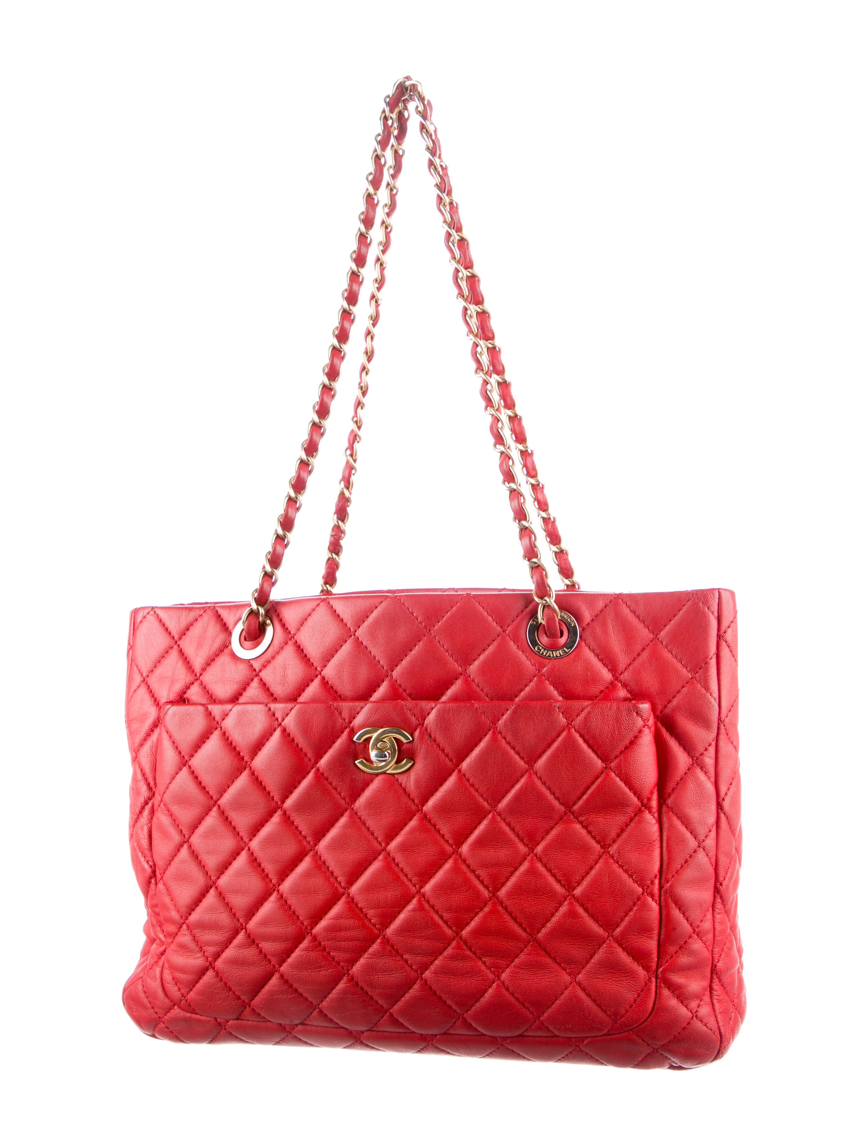 Chanel Quilted Tote - Red Shoulder Bags, Handbags - CHA903591 | The ...