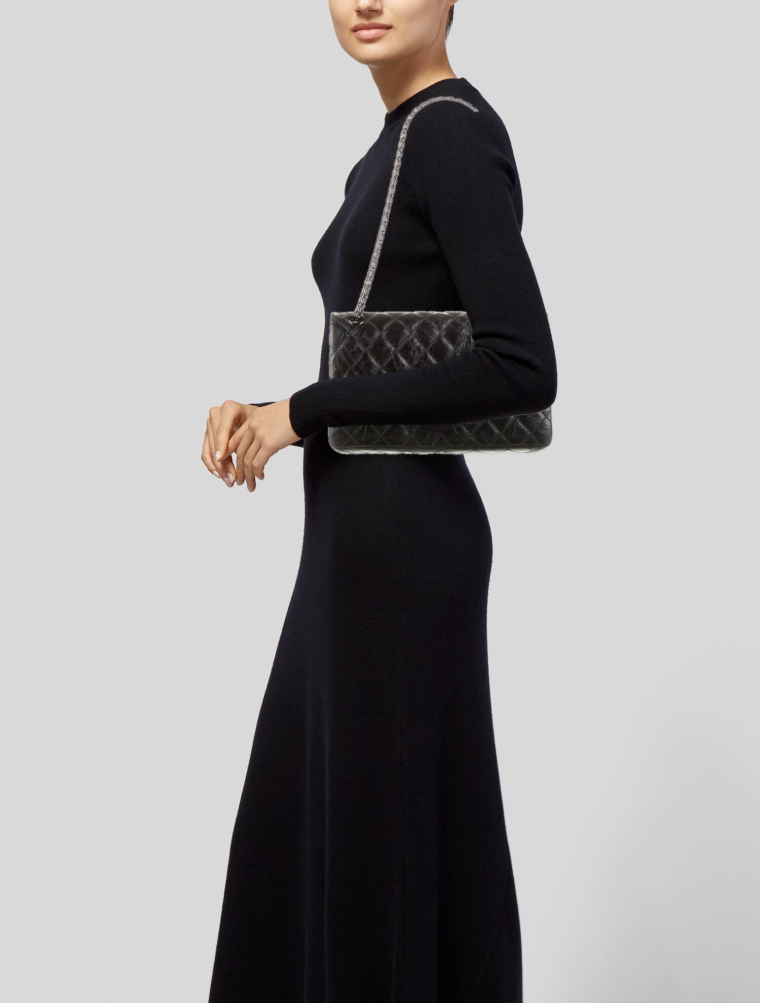 Chanel So Black Reissue 226 Double Flap Bag - Black Shoulder Bags ...