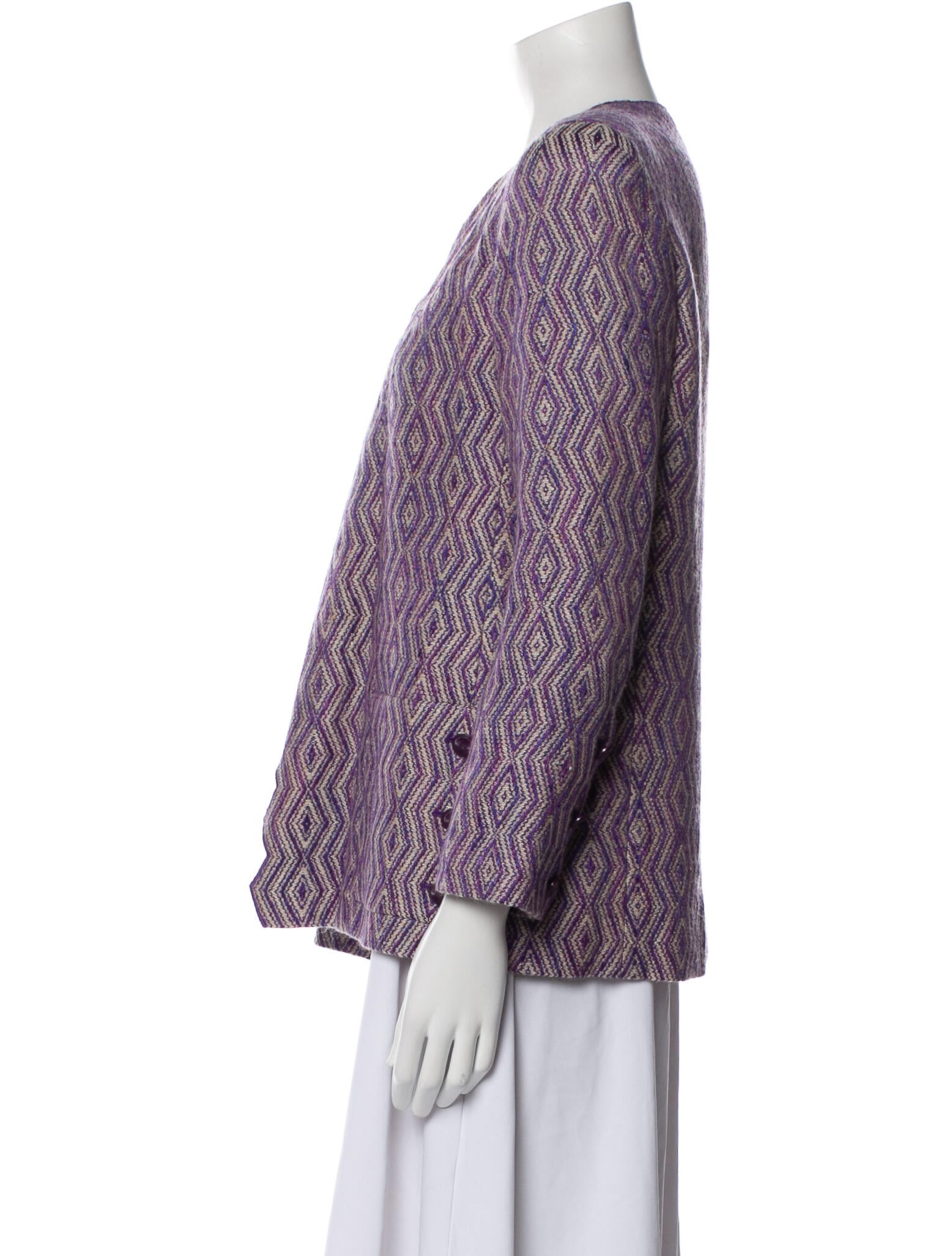 Chanel Vintage Tweed Pattern Jacket - Purple Jackets, Clothing ...