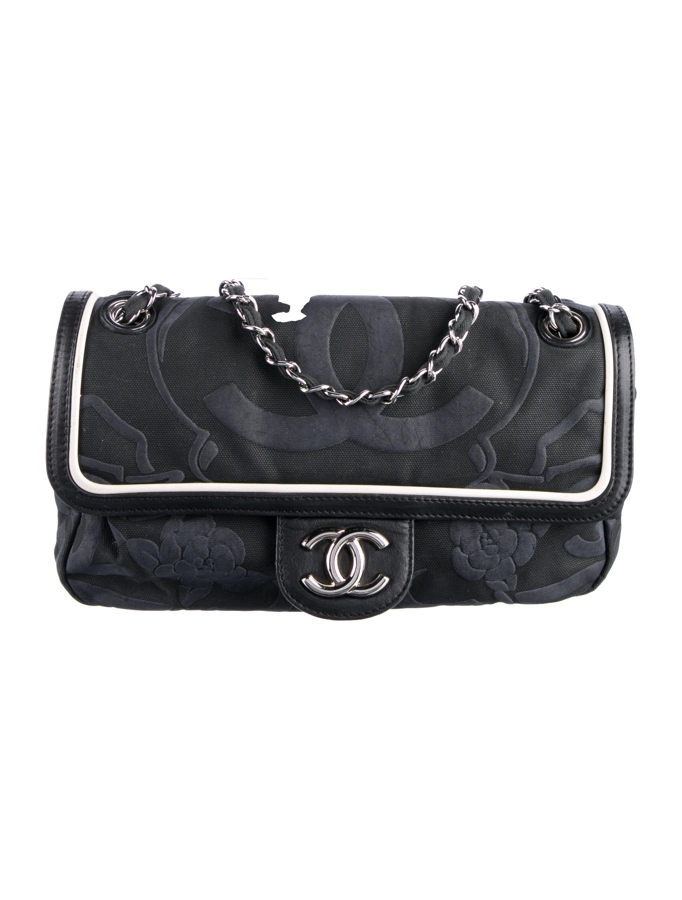 Chanel Canvas Camellia CC Shoulder Bag - Green Shoulder Bags, Handbags ...