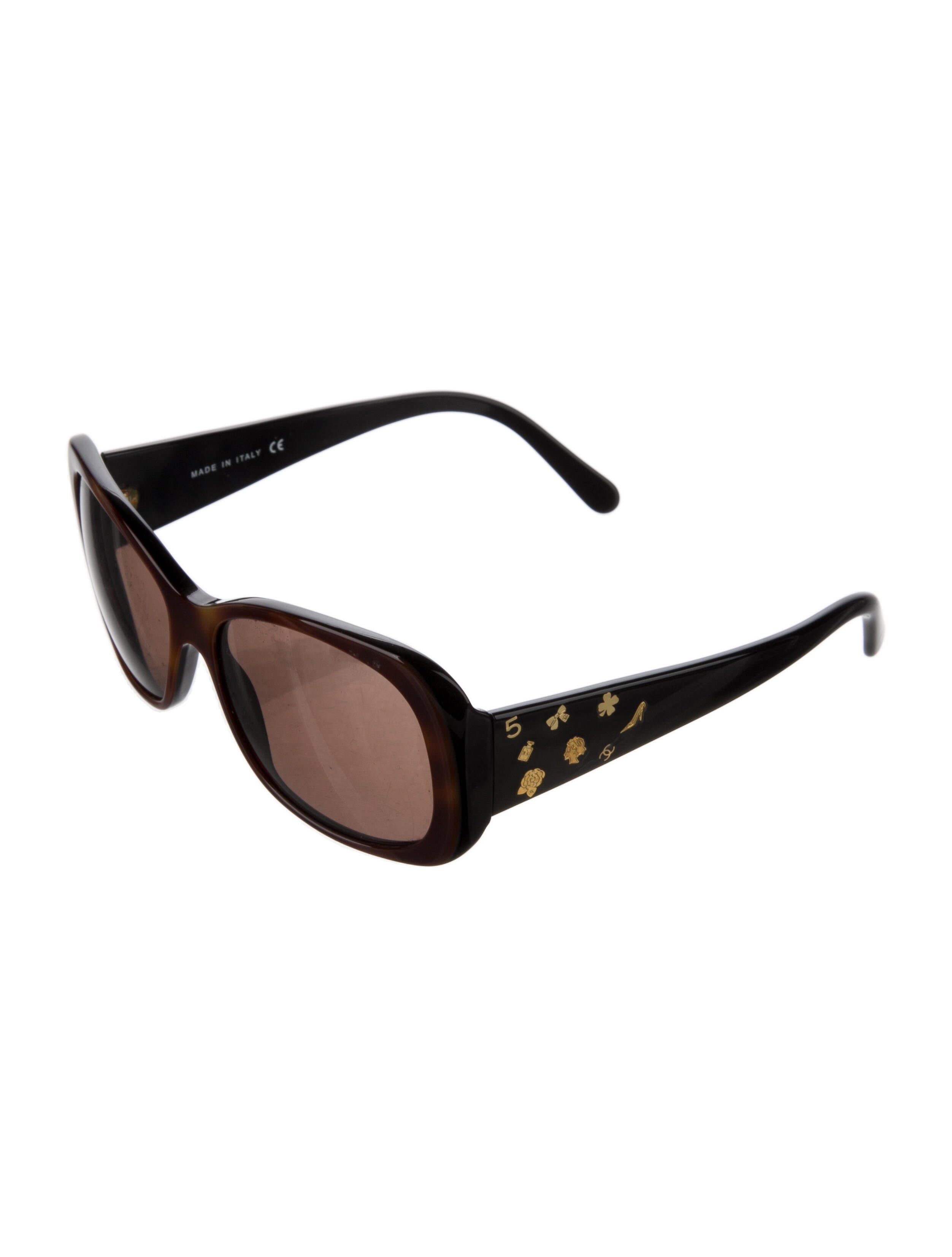 Chanel Interlocking CC Logo Square Sunglasses - Brown Sunglasses ...