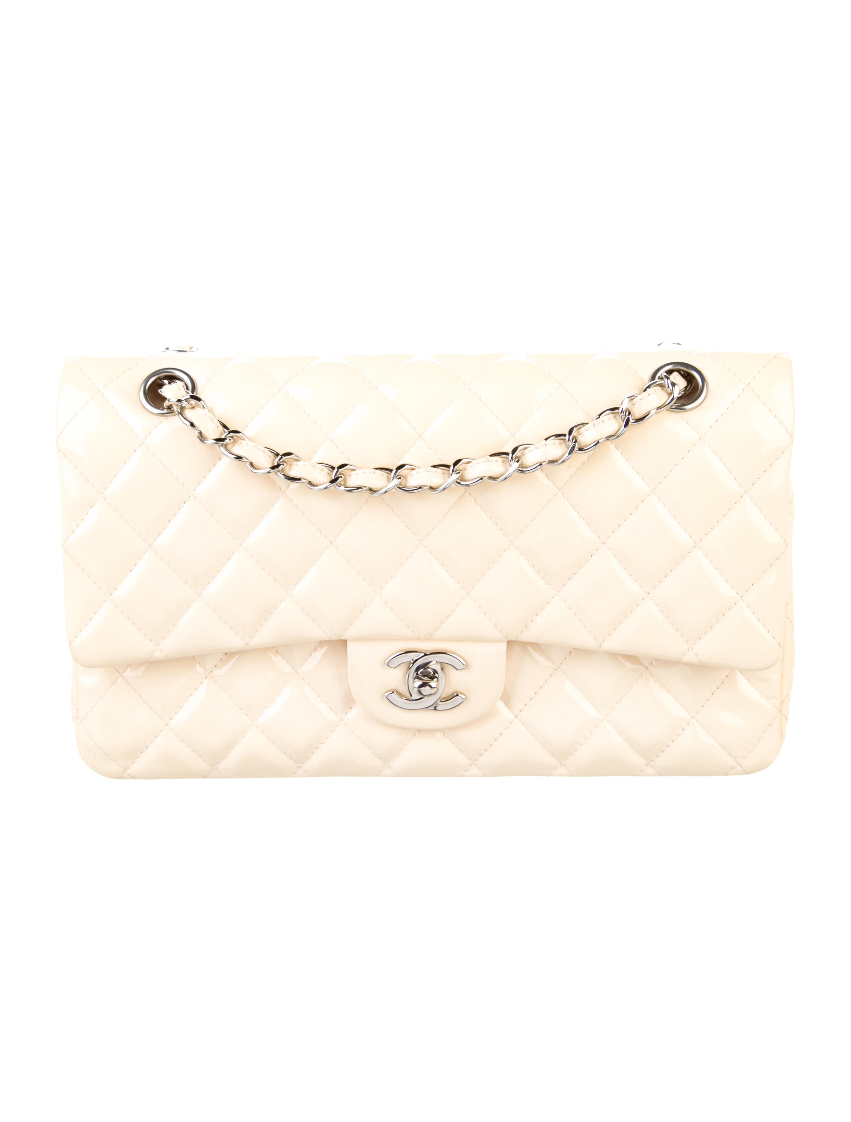 Chanel Medium Patent Classic Double Flap Bag - Neutrals Shoulder Bags ...
