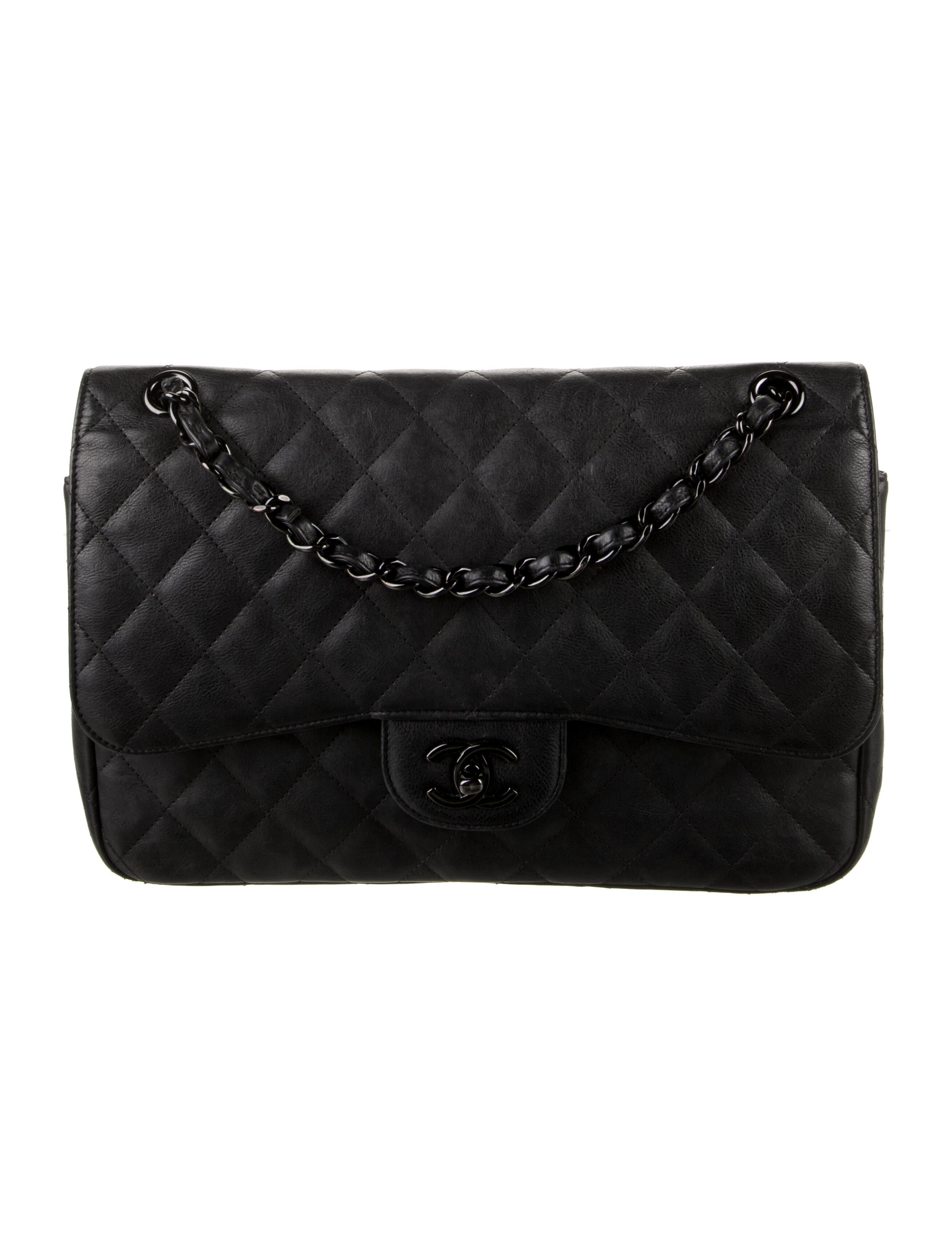 Chanel Classic So Black Jumbo Double Flap Bag - Black Shoulder Bags ...