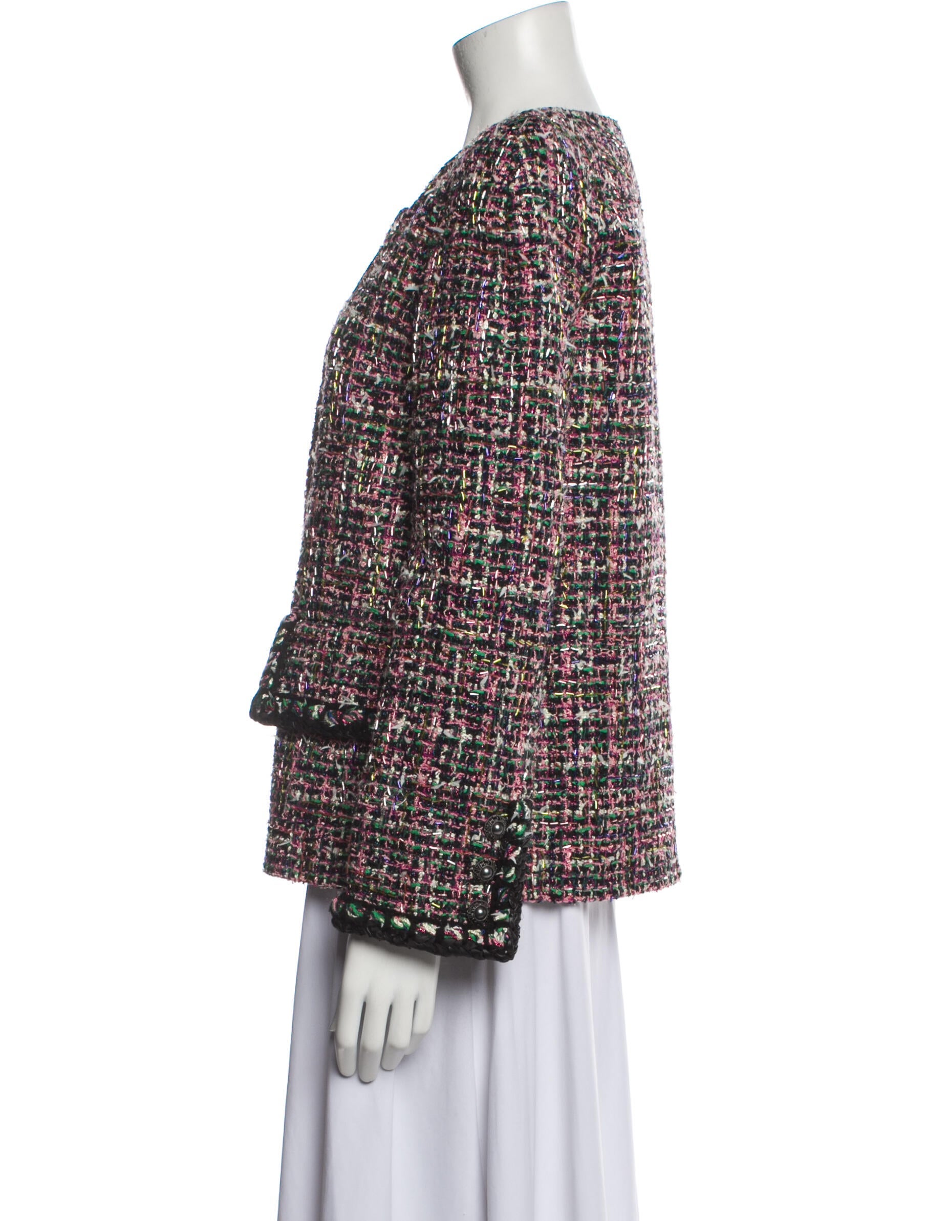Chanel 2019 Tweed Pattern Evening Jacket - Pink Jackets, Clothing ...