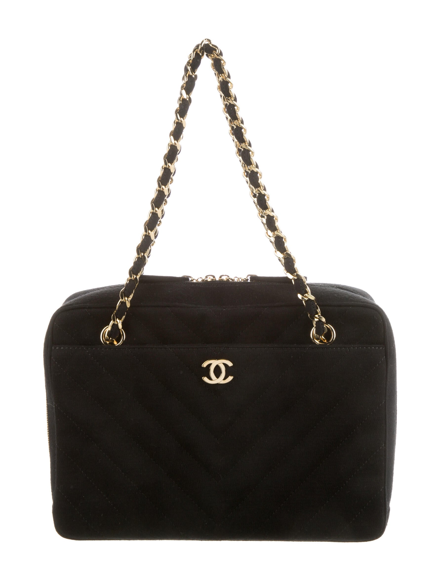 Chanel Jersey Chocolate Bar Shopping Tote - Brown Shoulder Bags ...