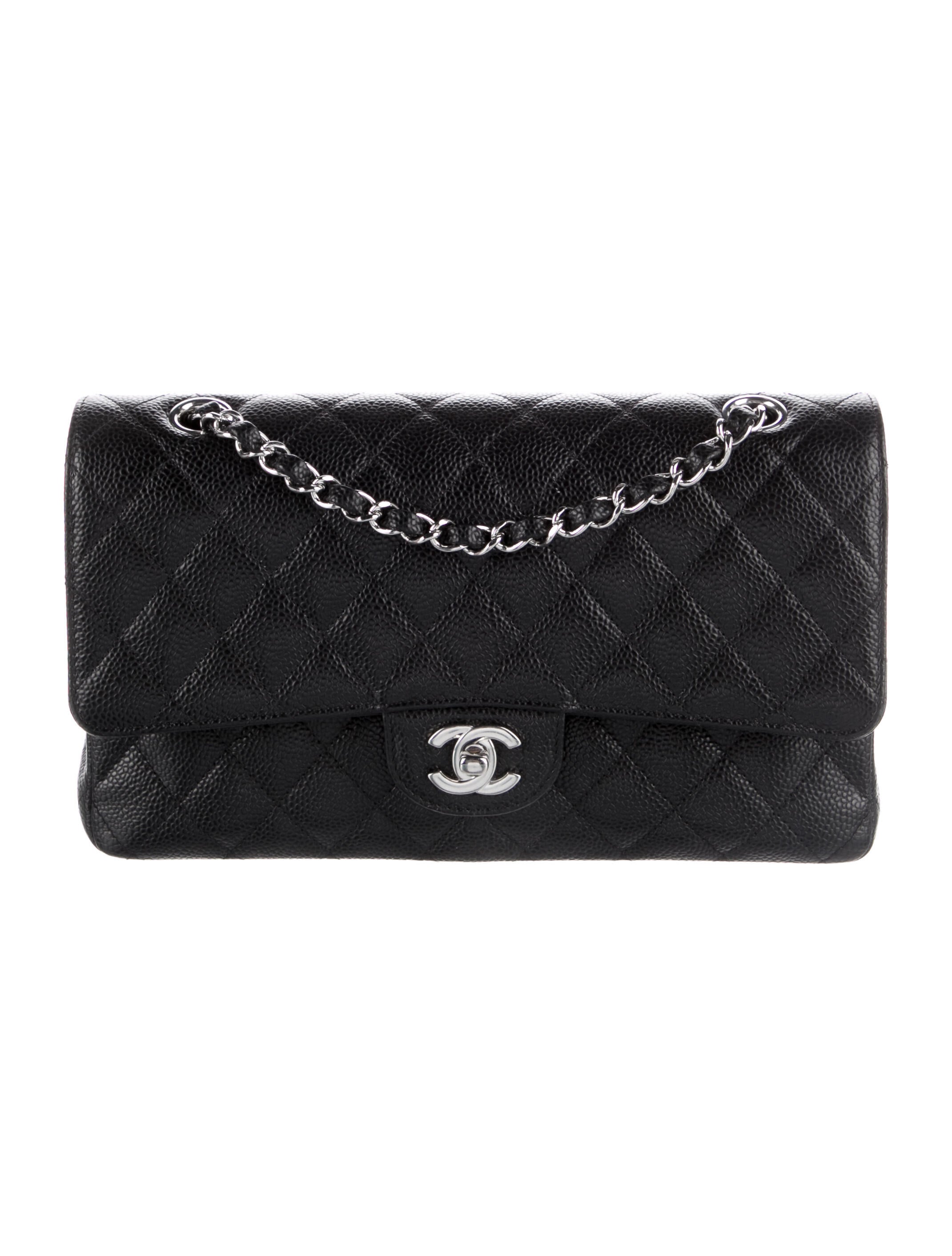 Chanel Classic Caviar Medium Double Flap Bag - Black Shoulder Bags ...