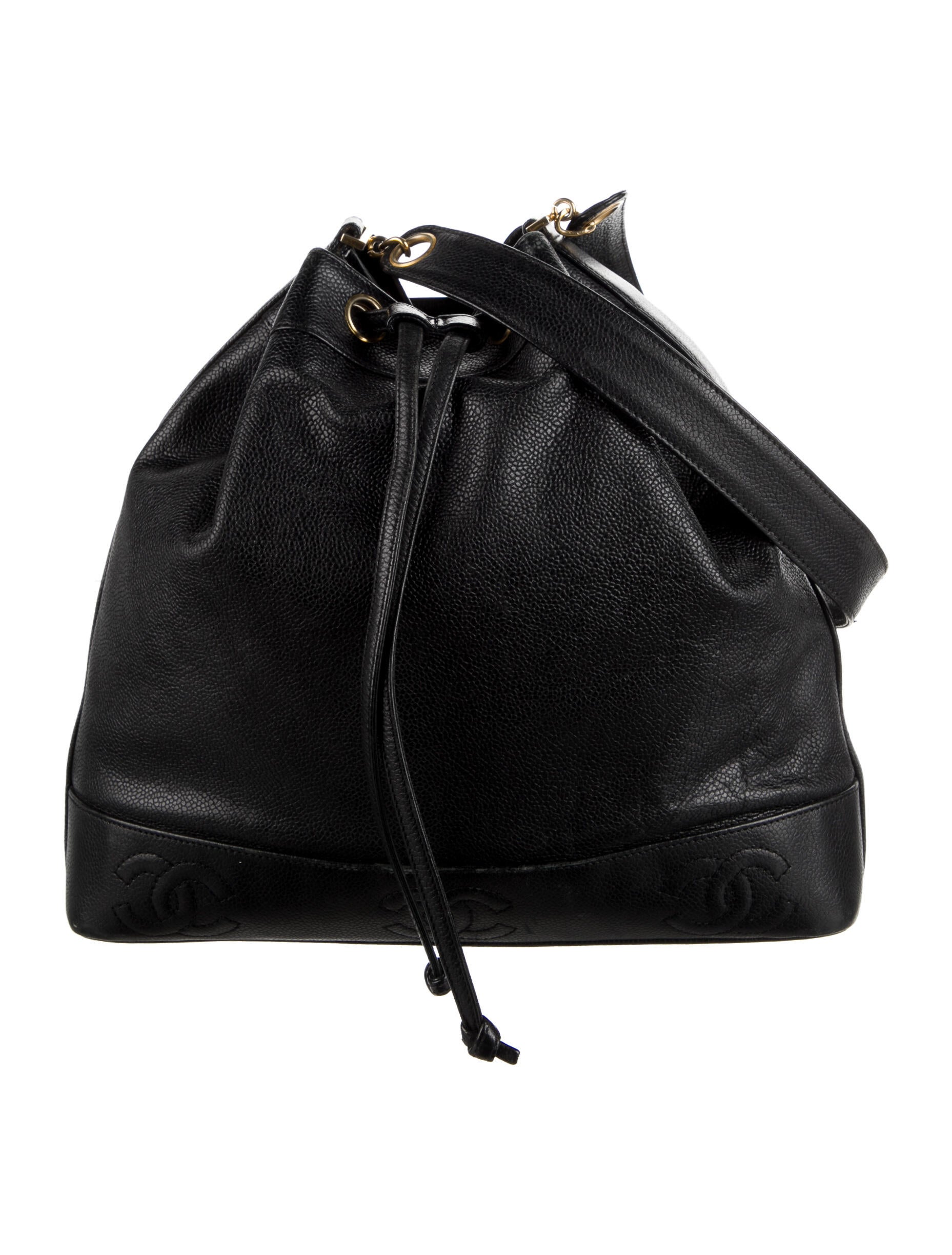 Chanel Calfskin Quilted Bucket Bag w/ Pouch - Black Bucket Bags ...