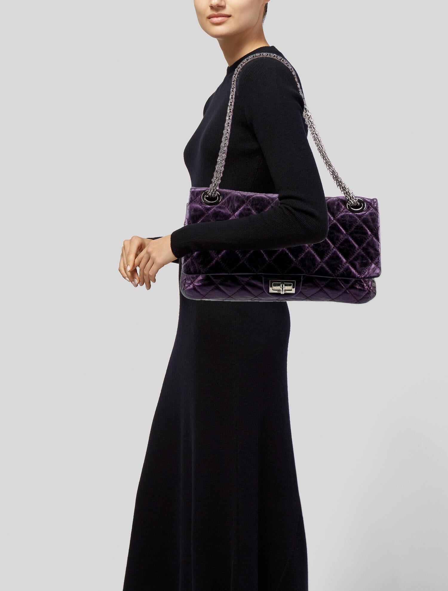 Chanel Reissue 228 Double Flap Bag - Purple Shoulder Bags, Handbags ...