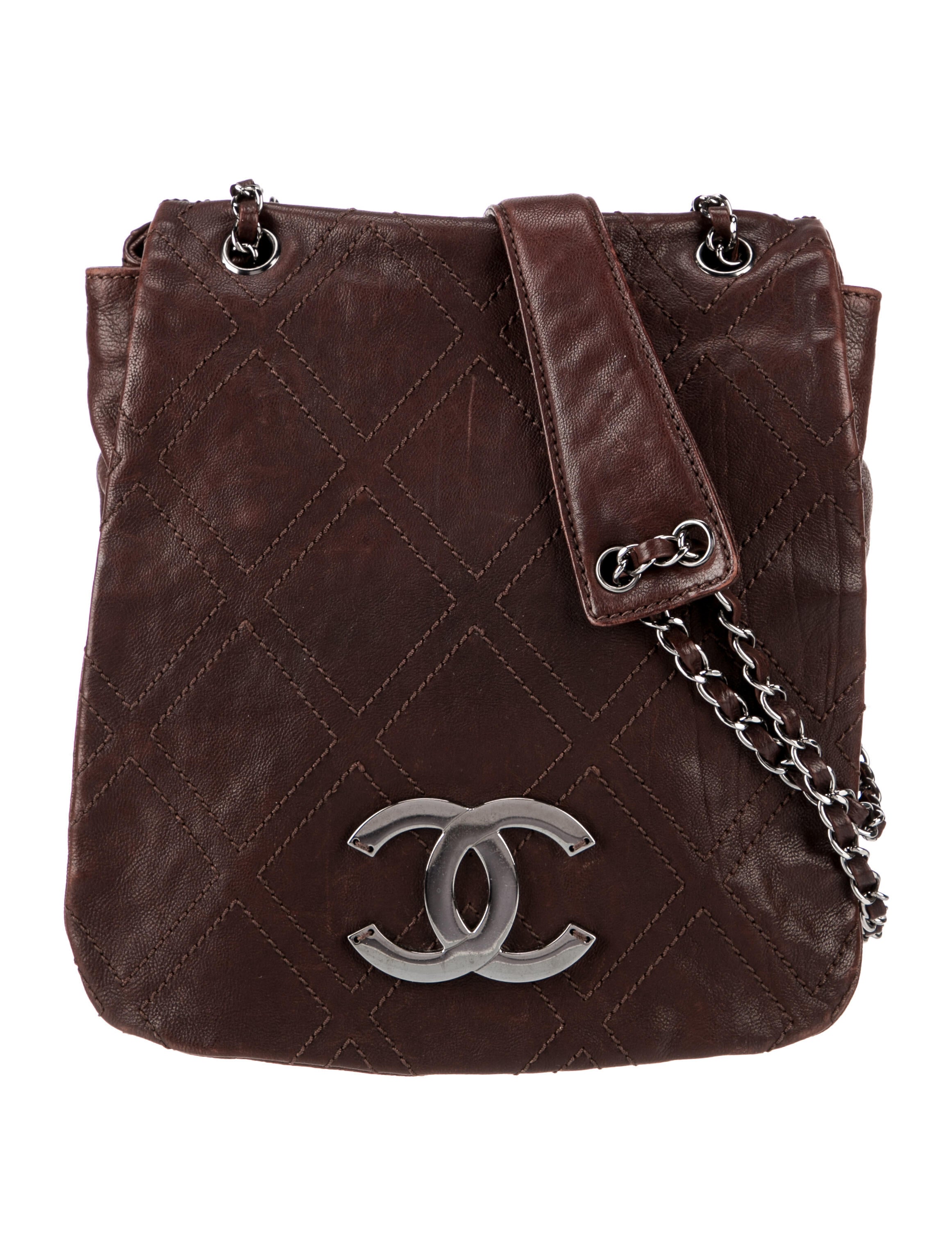 Chanel Diamond Stitch Messenger Bag - Brown Crossbody Bags, Handbags ...