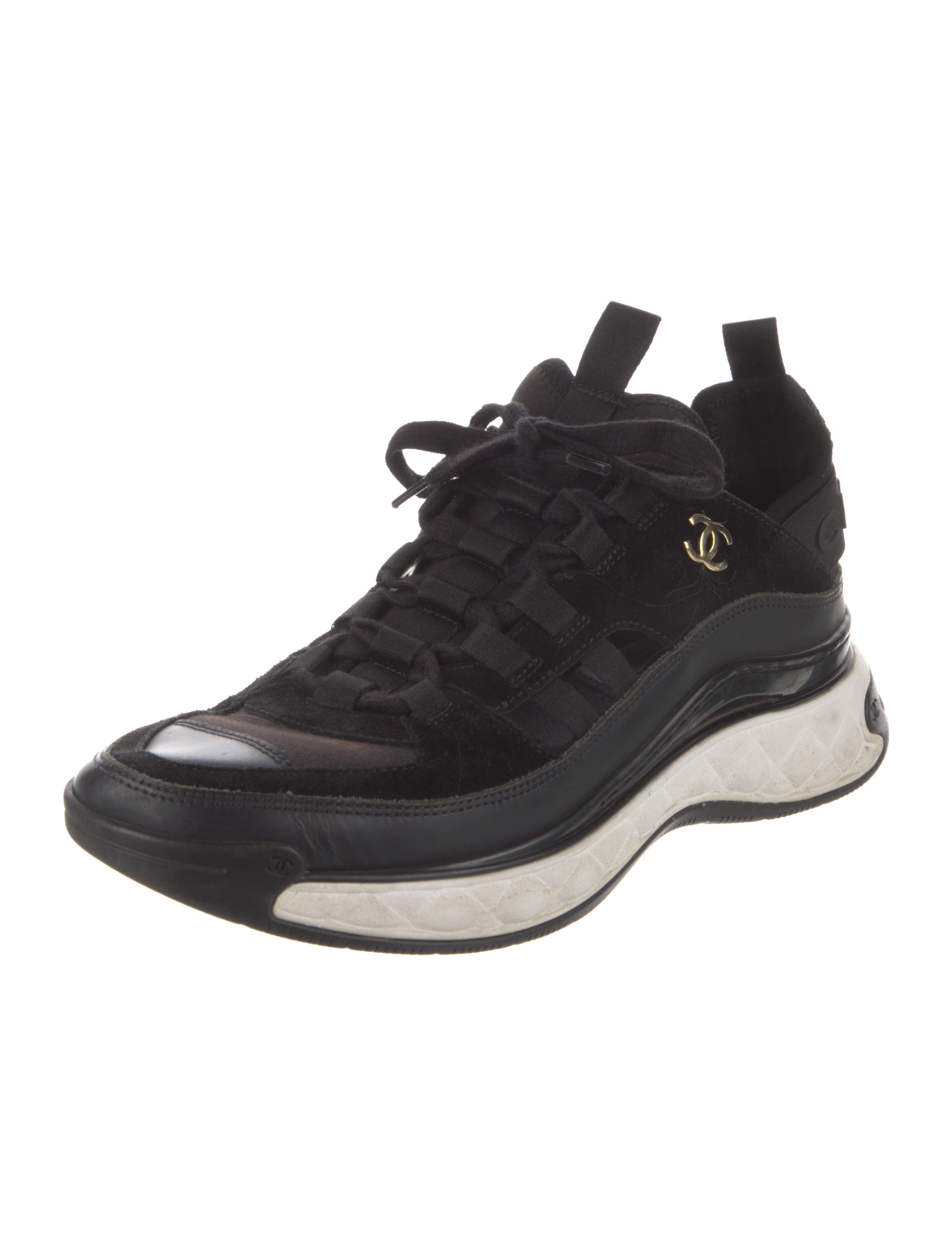 Chanel 2020 Interlocking CC Logo Sneakers - Black Sneakers, Shoes ...