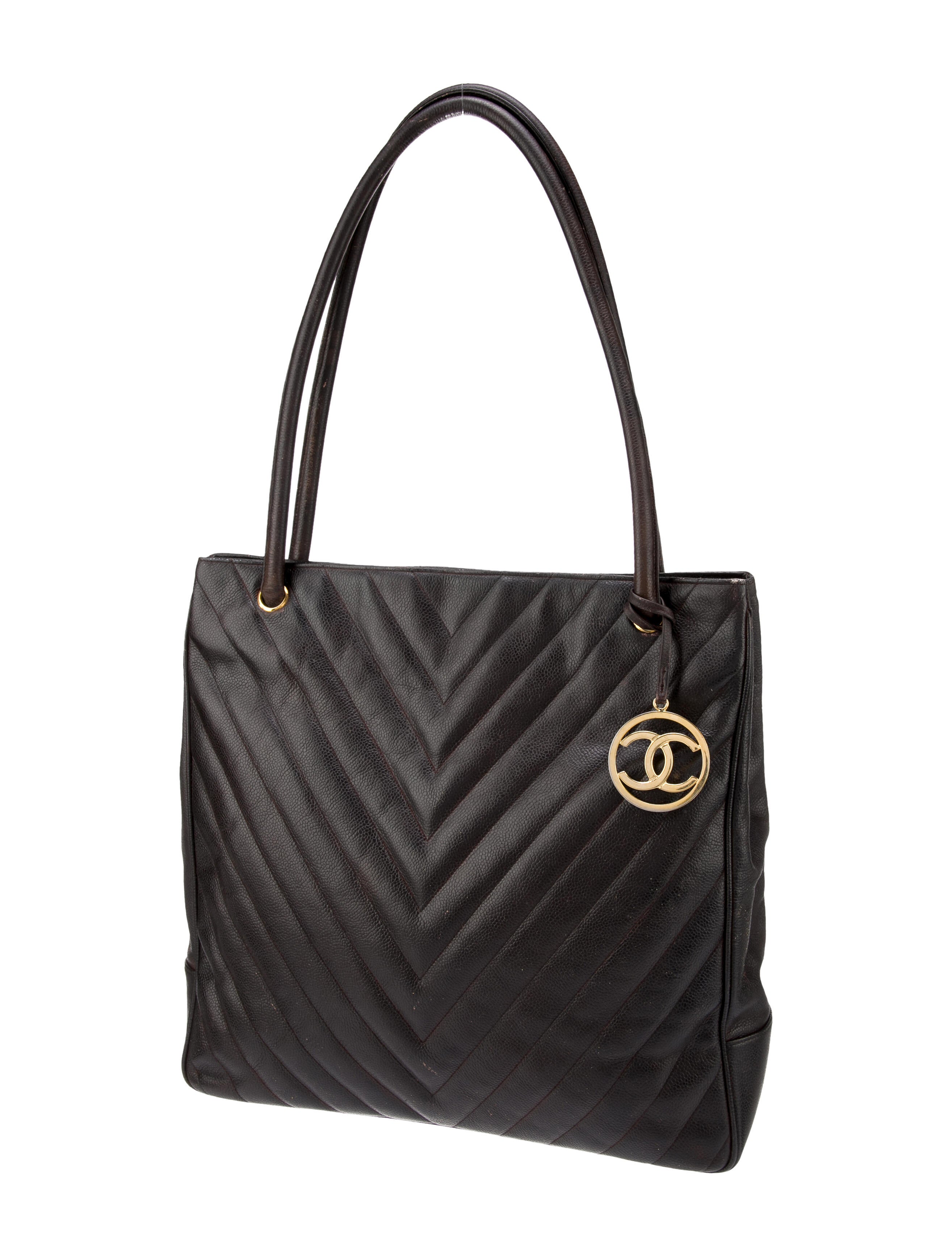 Chanel Chevron Statement Shopping Tote - Blue Totes, Handbags ...
