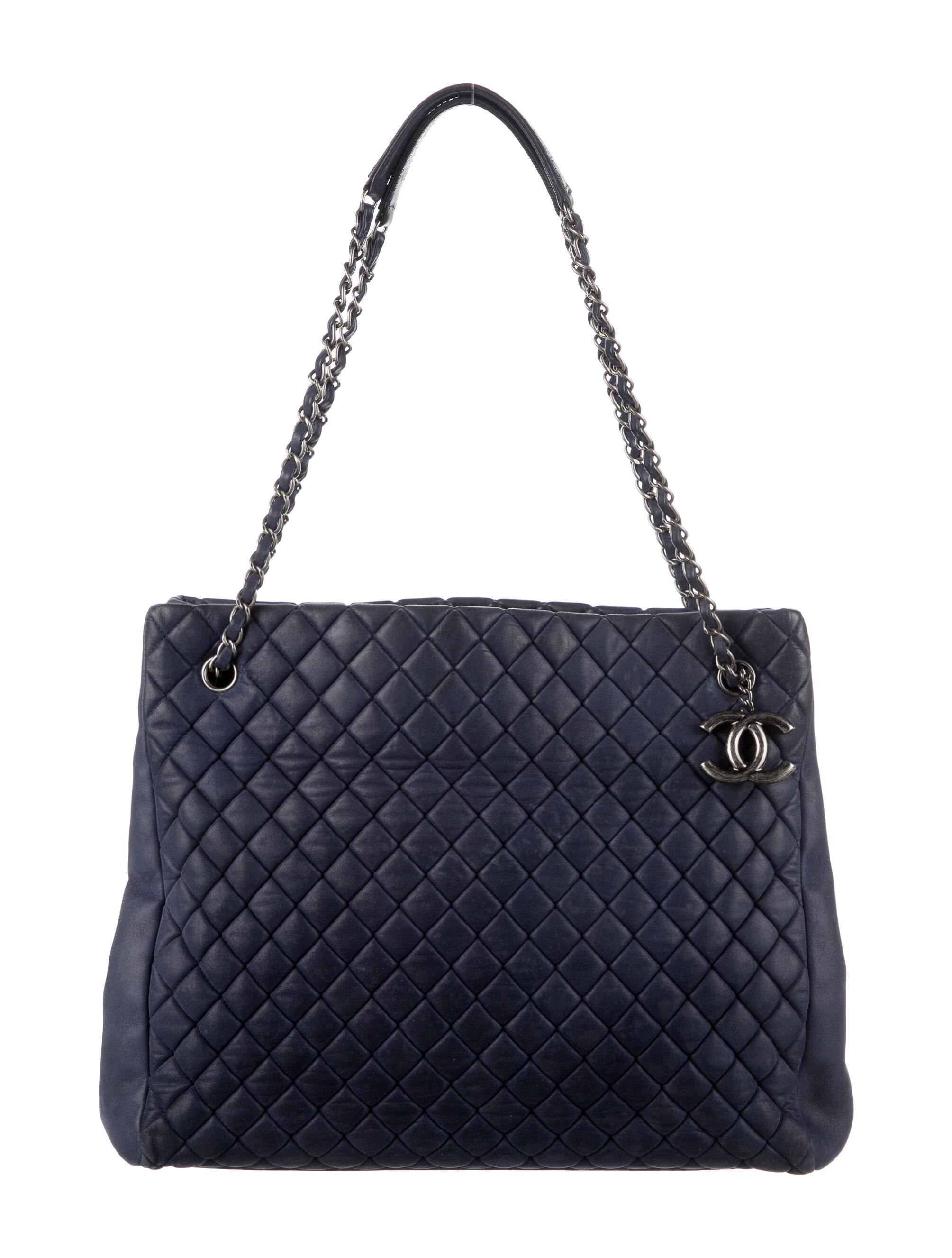 Chanel Quilted Large Tote - Blue Totes, Handbags - CHA937993 | The RealReal