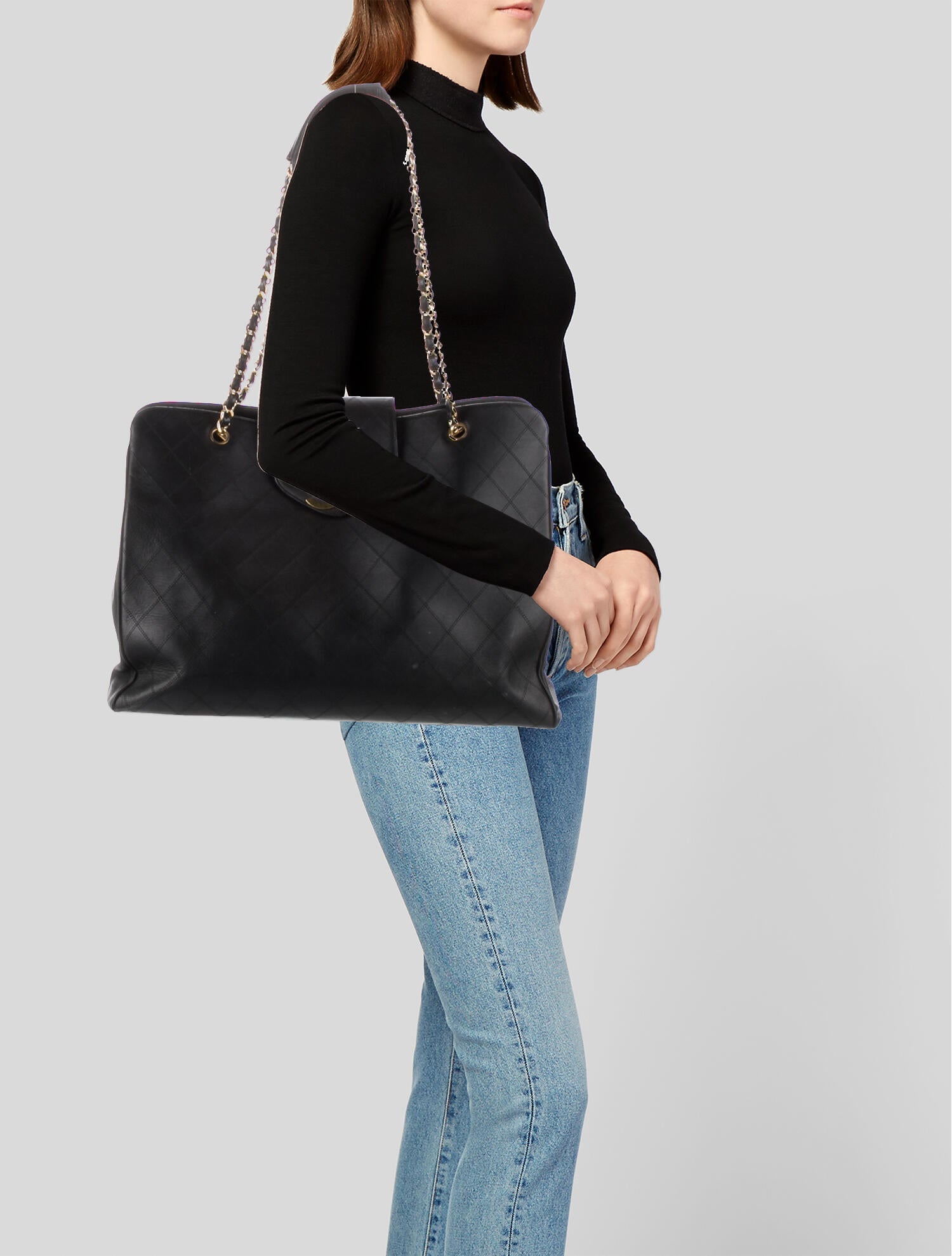 Chanel Vintage XL Supermodel Tote - Black Totes, Handbags - CHA938009 ...