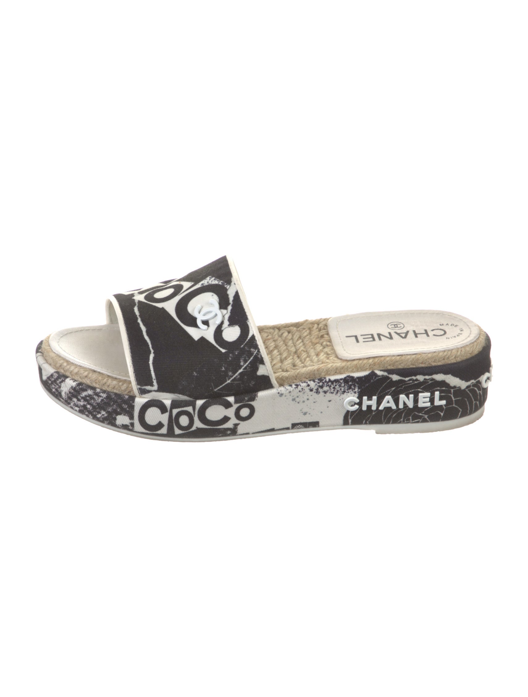 Chanel 2021 Interlocking CC Logo Slides - Black Sandals, Shoes ...
